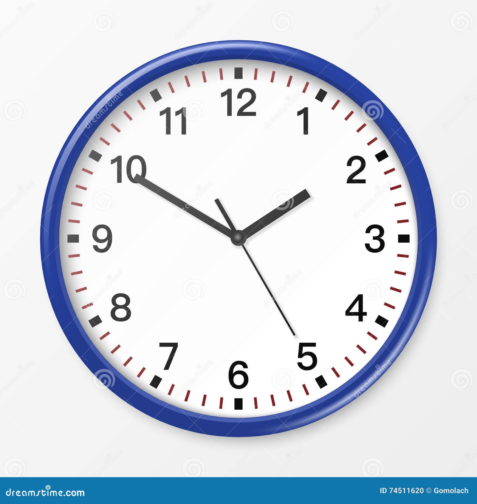 Vector wall office clock. stock vector. Illustration of round - 74511620
