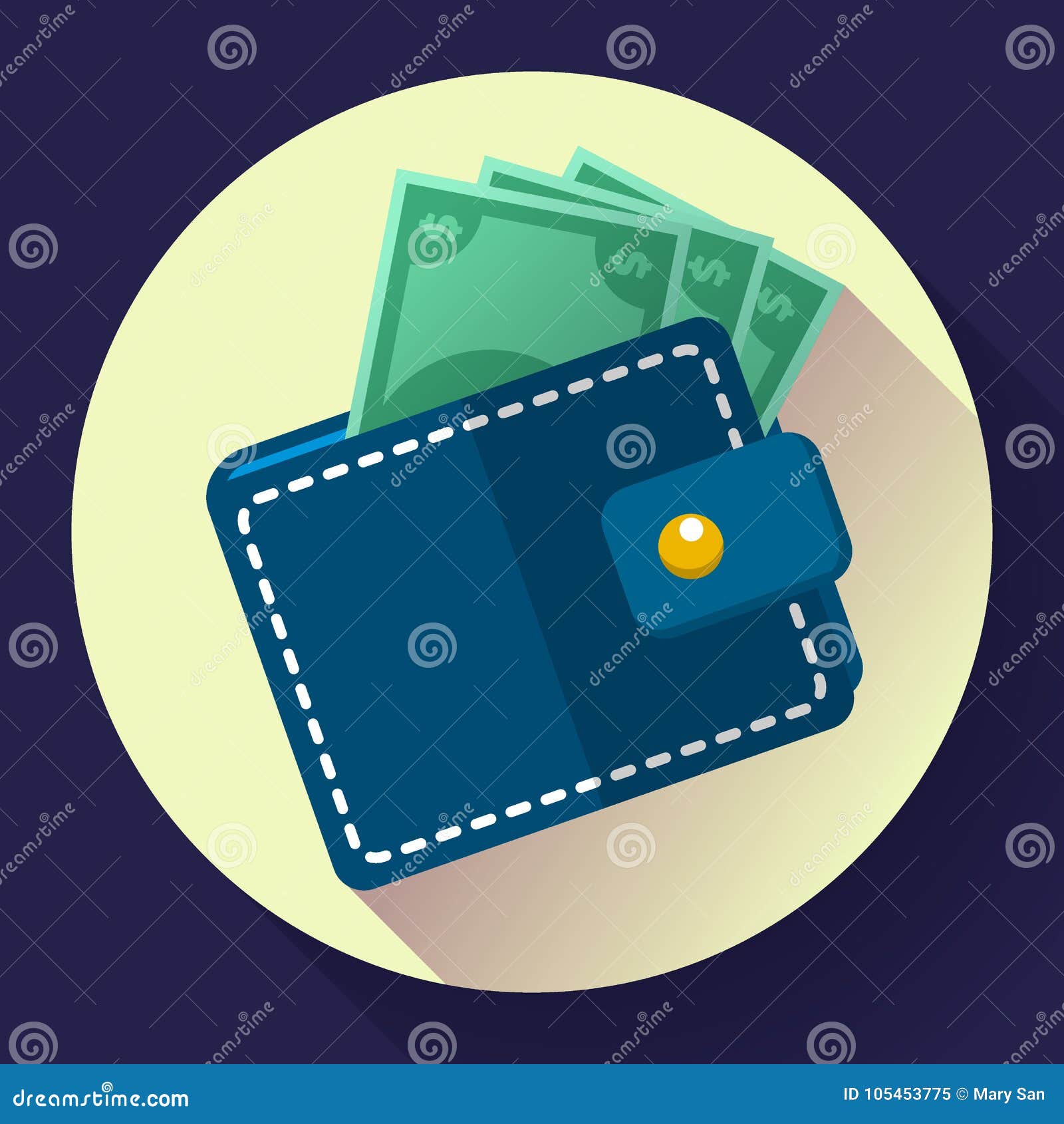 Purse Wallet Money Saving Shadow Stock Illustrations – 260 Purse Wallet ...