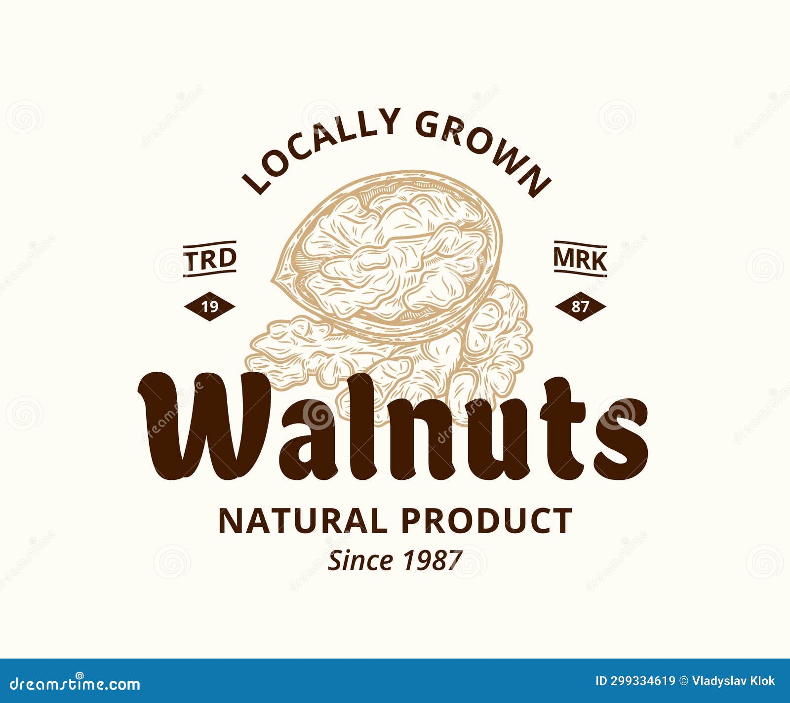 Vector walnut label design stock illustration. Illustration of nutshell ...
