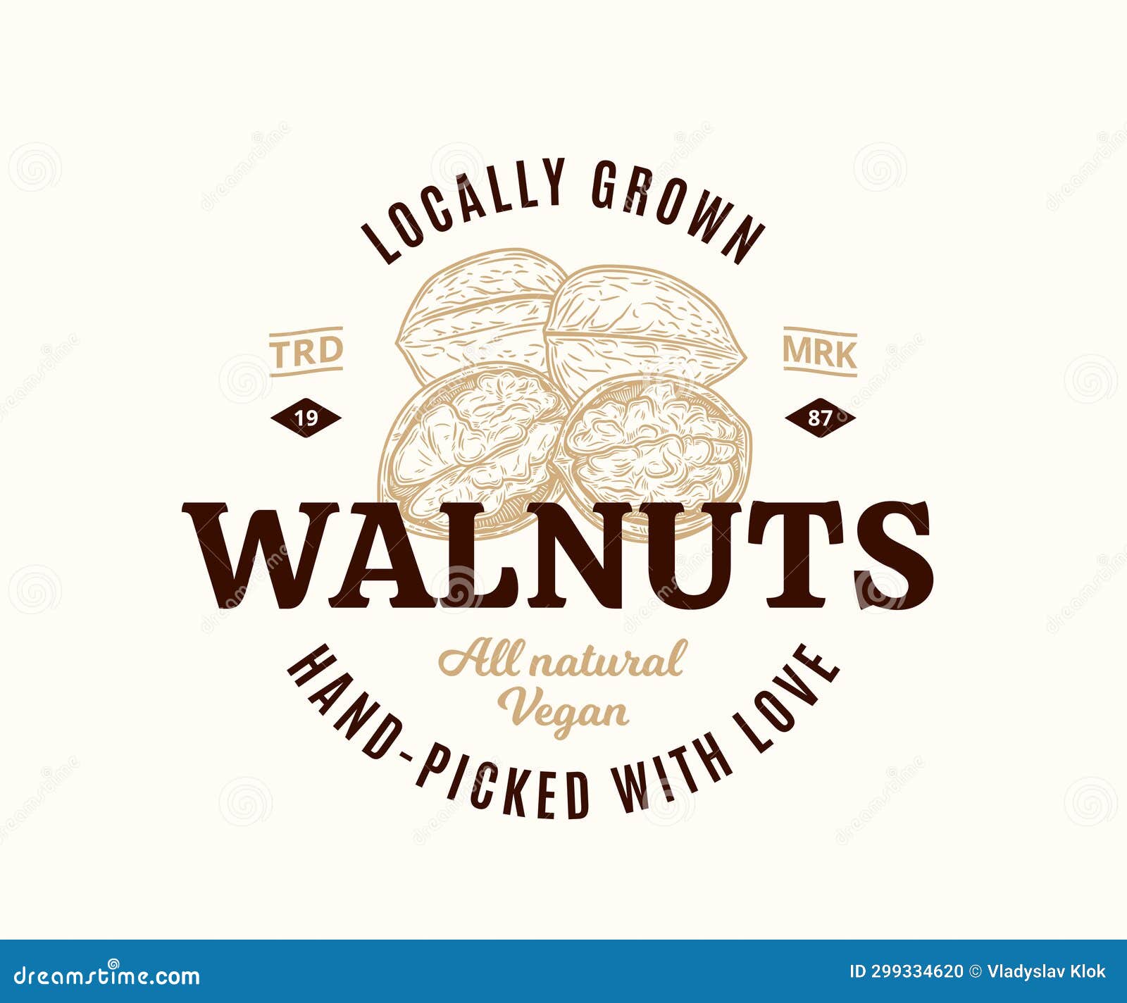 Vector walnut label design stock vector. Illustration of superfood ...