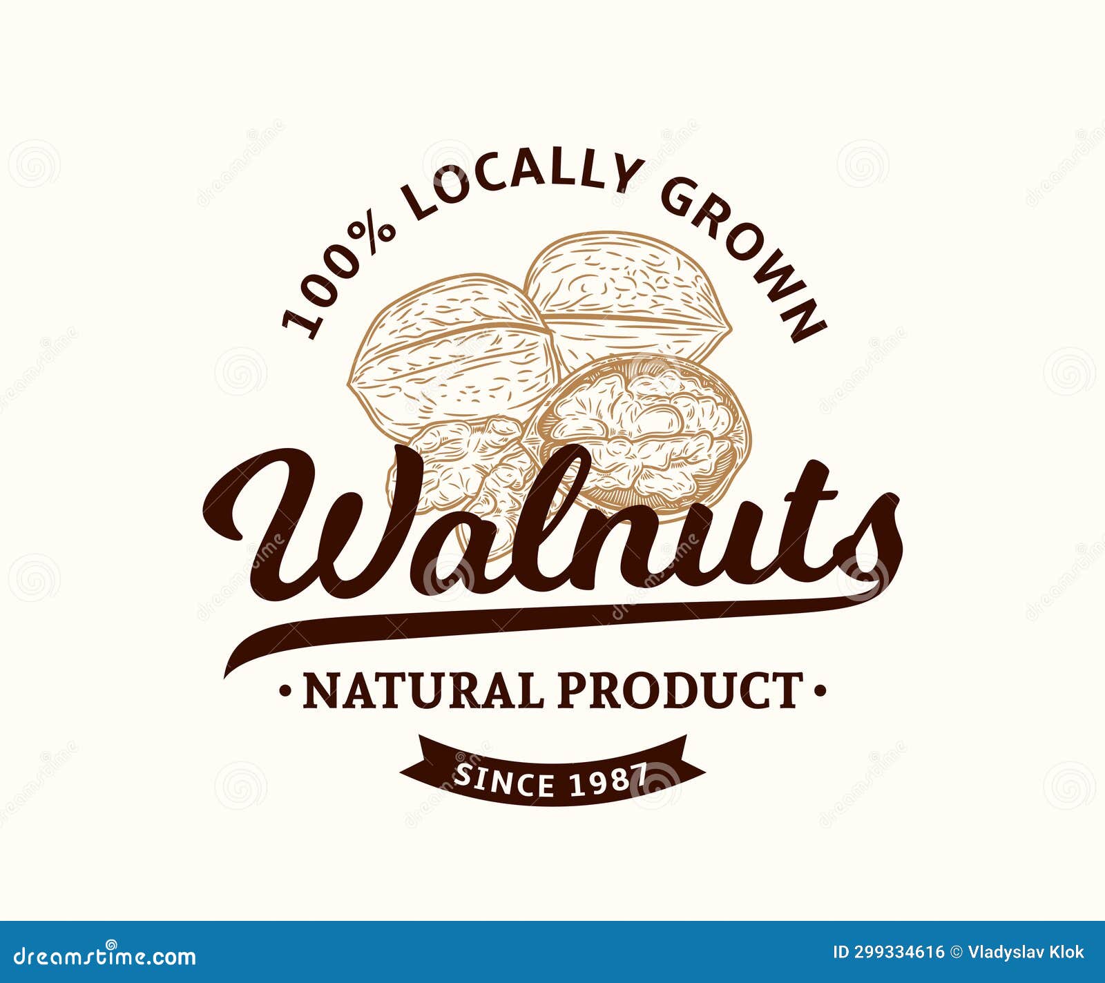 Vector walnut label design stock illustration. Illustration of plant ...