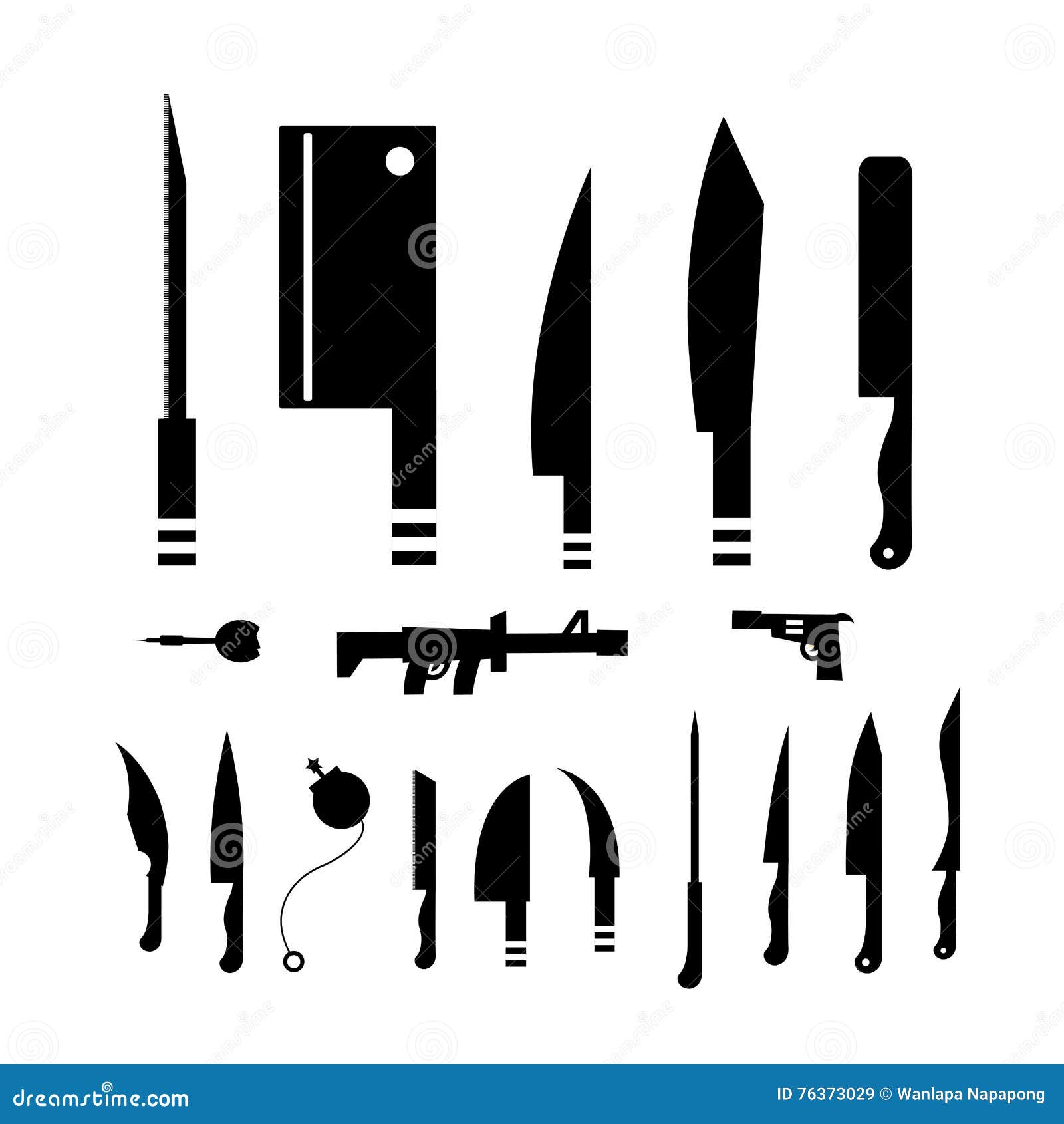 Weapons Symbol Set Vector Illustration | CartoonDealer.com #51197432