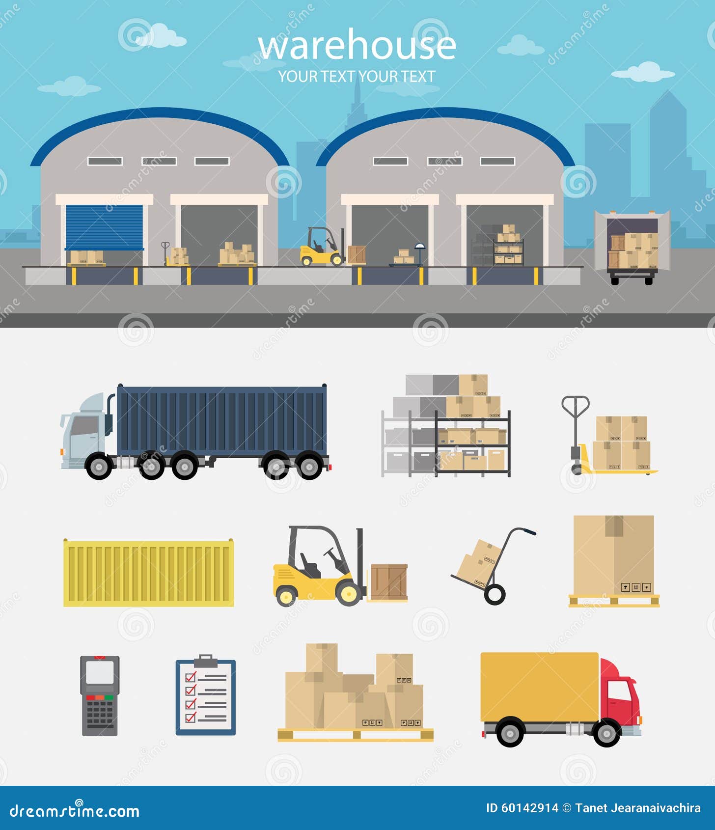 Vector warehouse stock vector. Illustration of cargo - 60142914