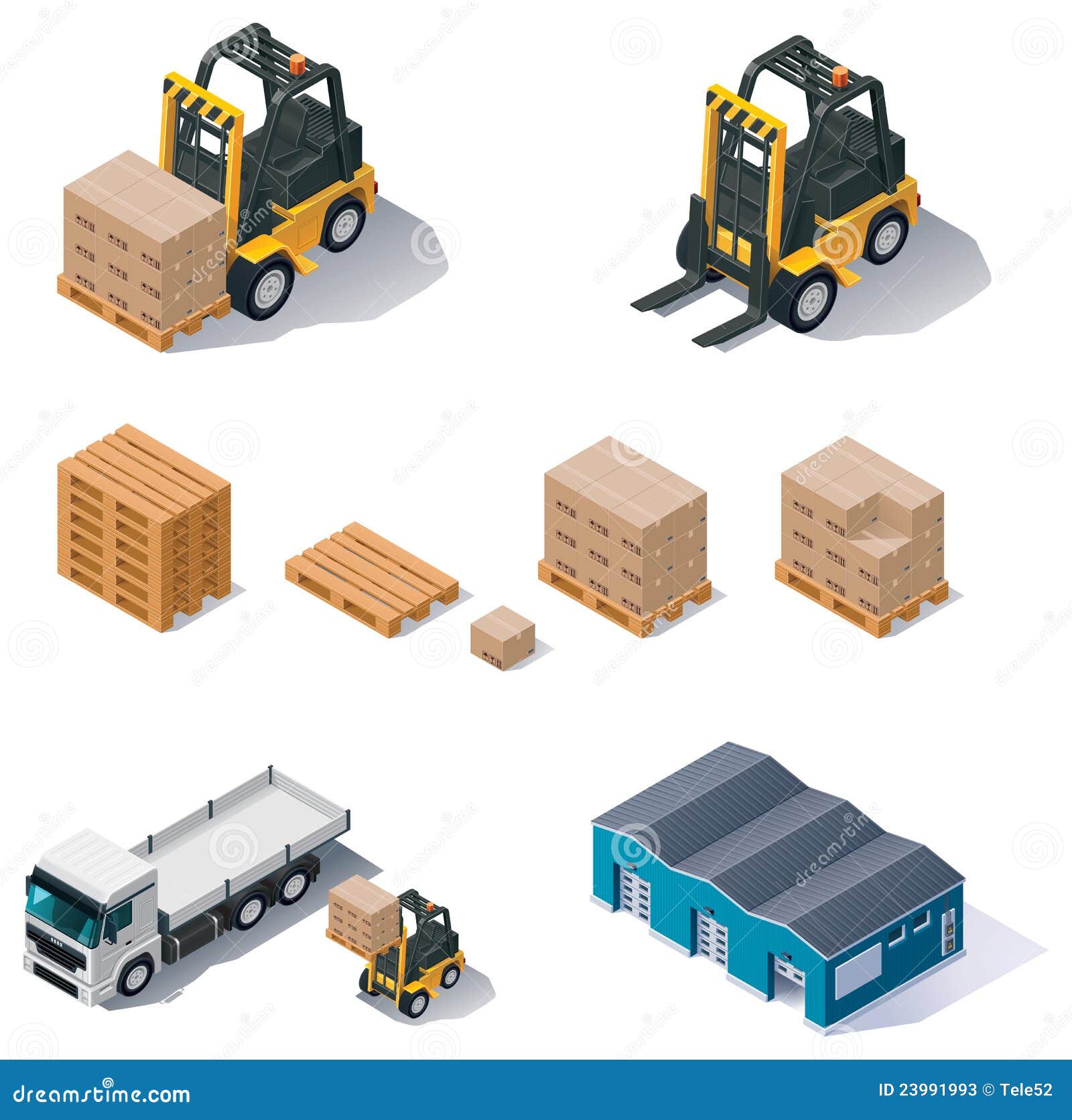 Warehouse Isometric 3D Warehouse Interior Map Illustration With ...