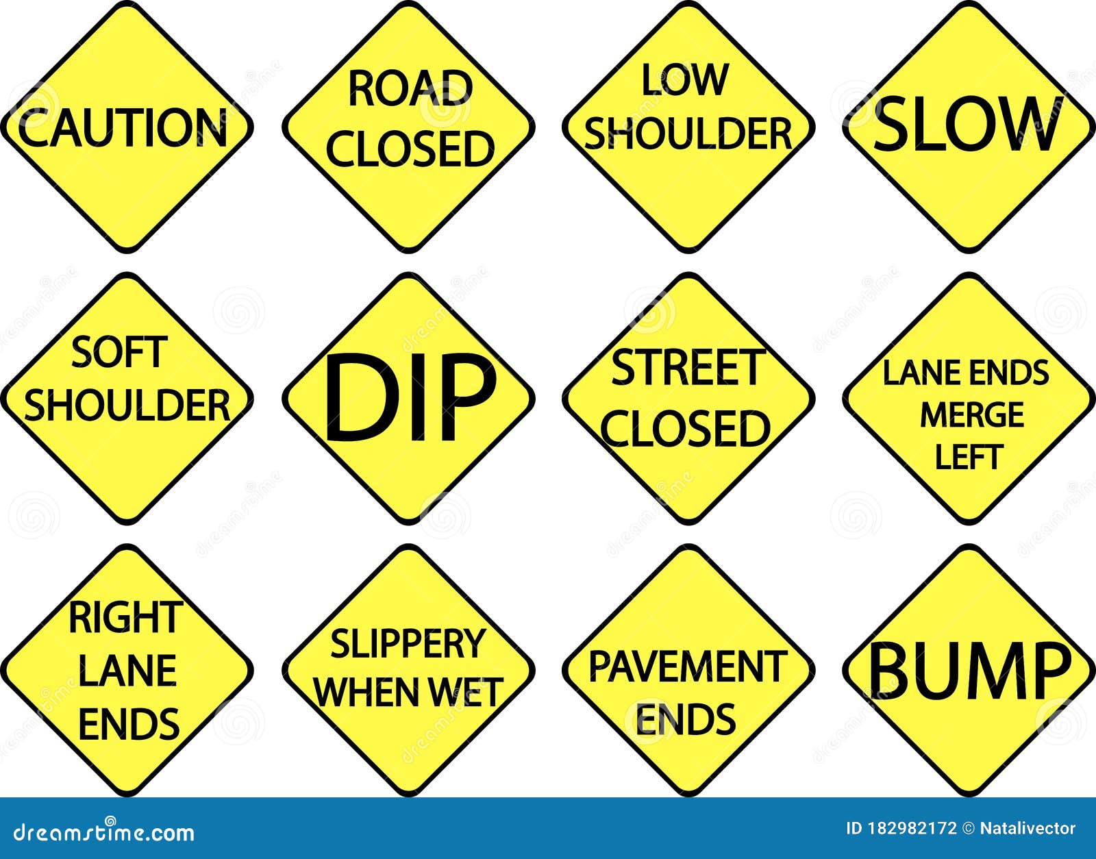 Vector Warning Restraining and Indicating Road Signs Stock Vector ...
