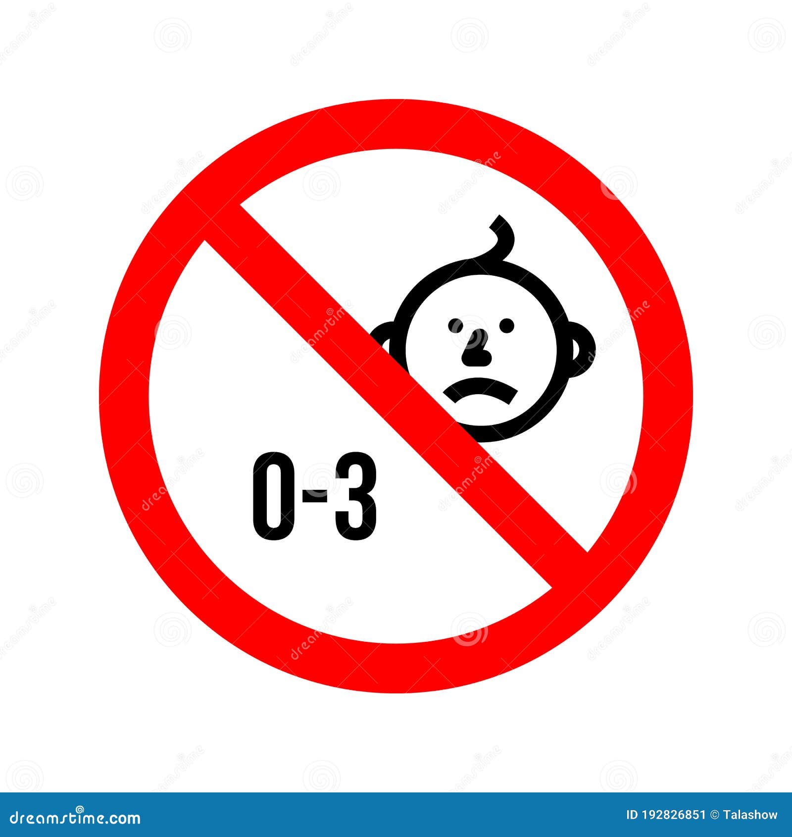 Vector Warning Sign Not Suitable for Children Under Three Years Old on ...