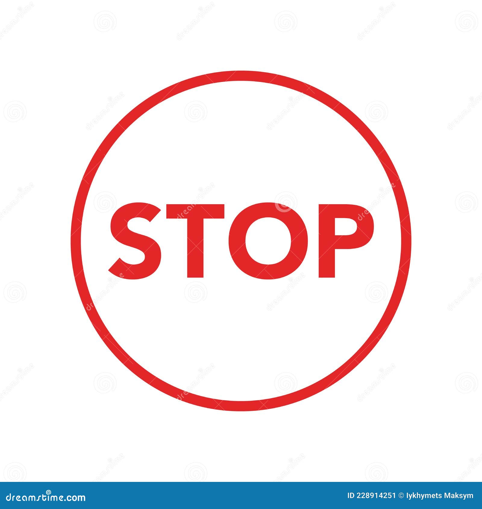 Vector Warning Stop Sign Icon. Caution Stop Sign Sticker Illustration ...