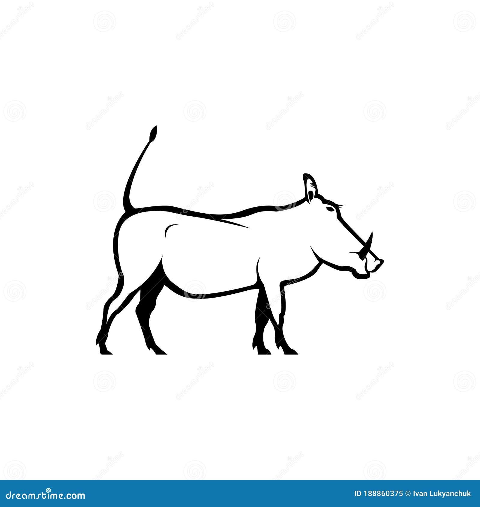 Vector Warthog Silhouette View Side For Retro Logos, Emblems, Badges ...