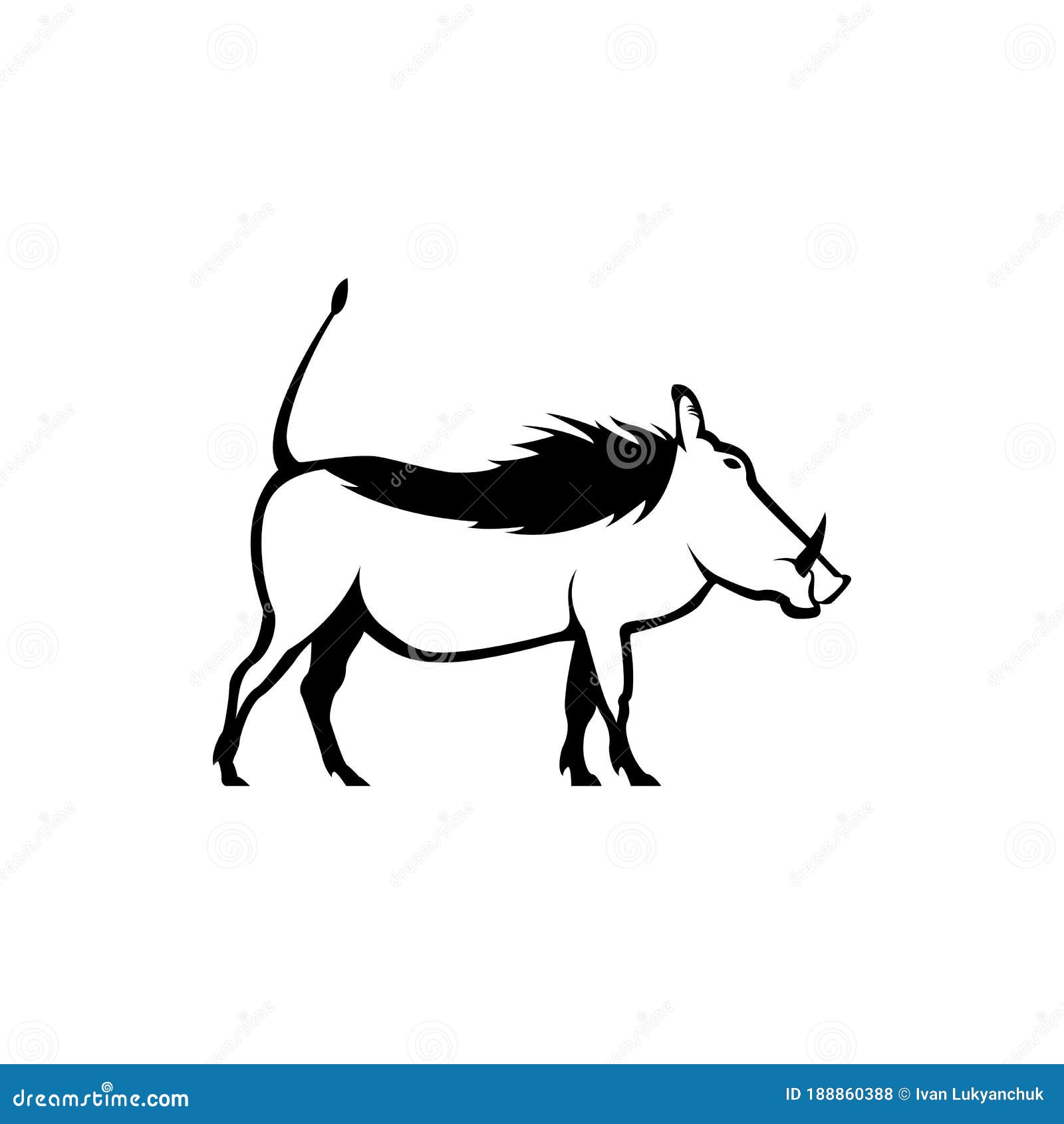 Vector Warthog Silhouette View Side for Retro Logos, Emblems, Badges ...