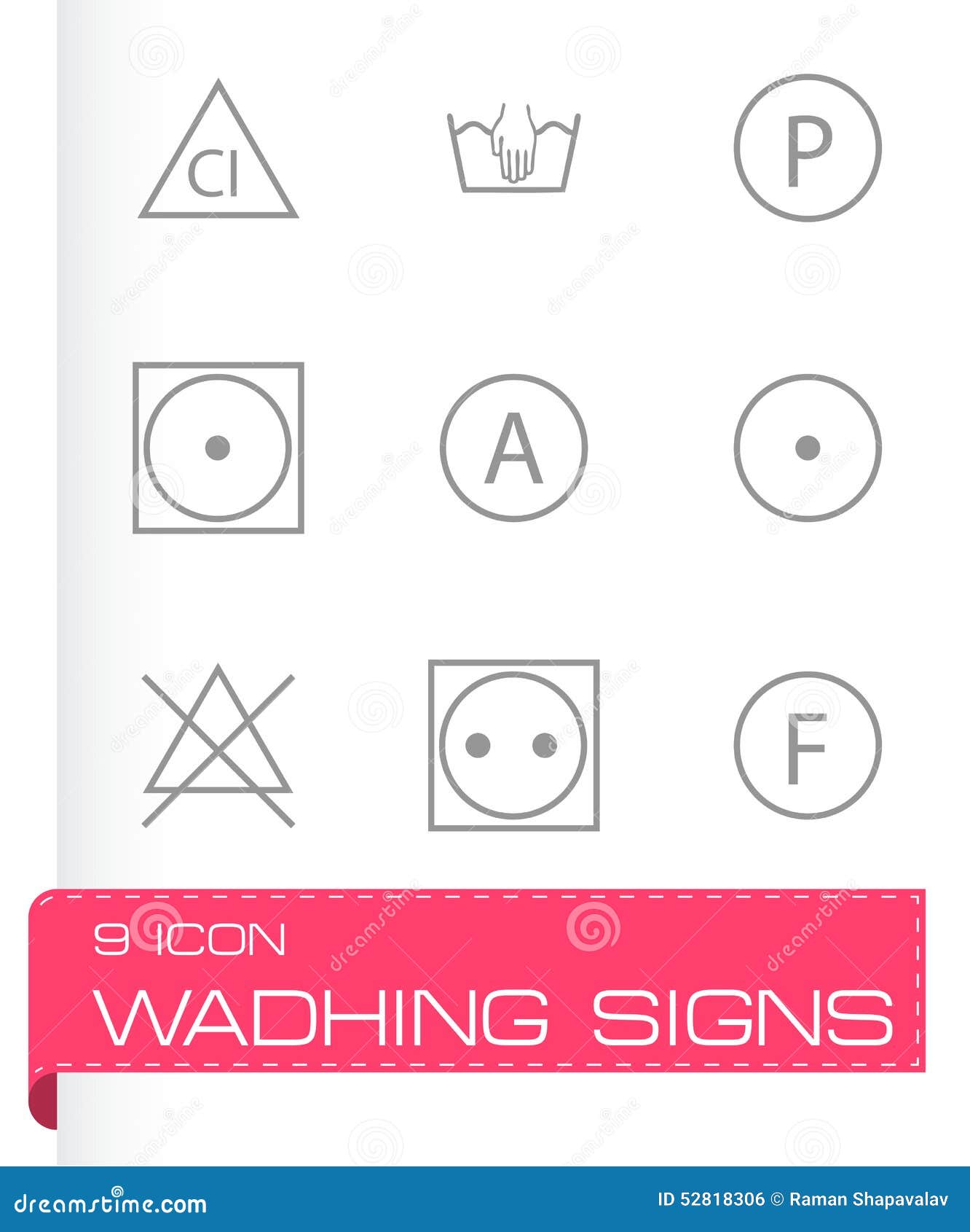 Vector Washing Pictograms | CartoonDealer.com #8288329