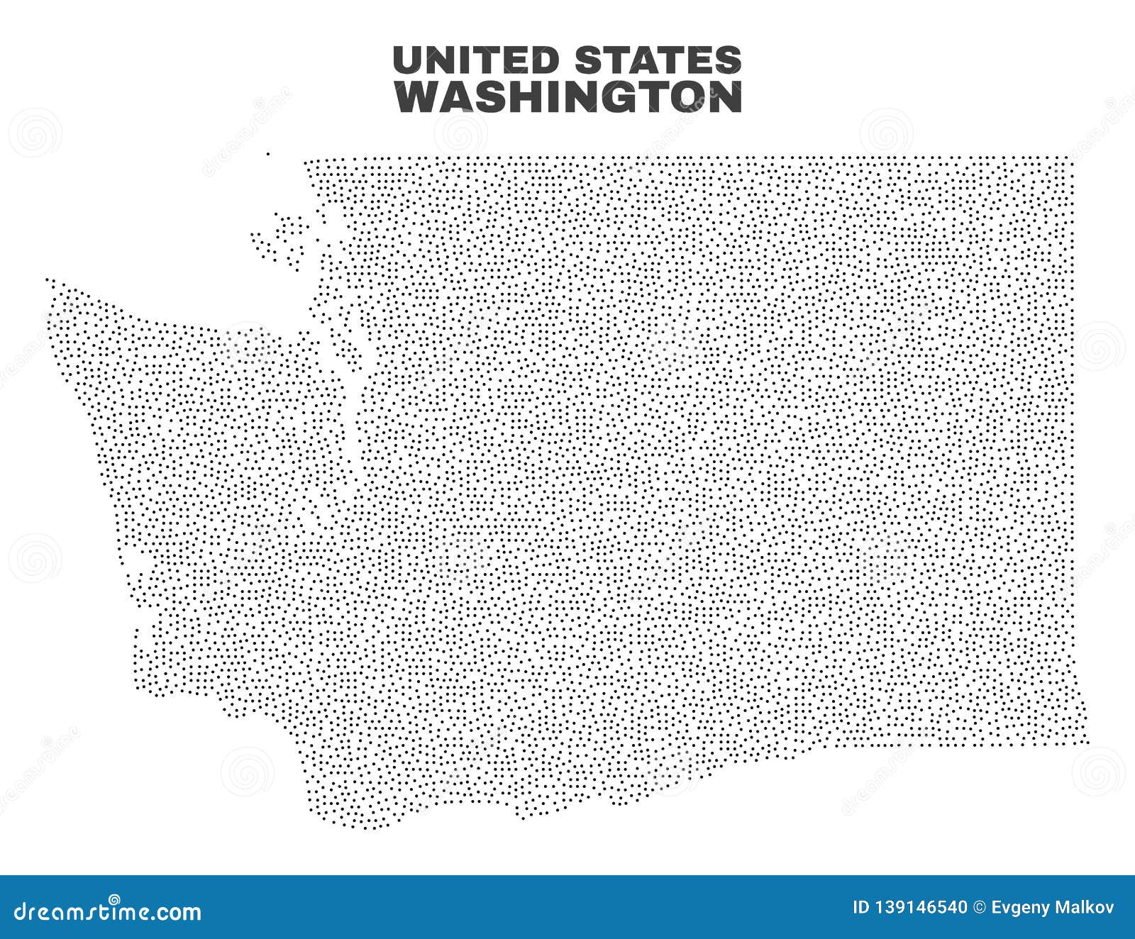 Vector Washington State Map of Dots Stock Vector - Illustration of ...
