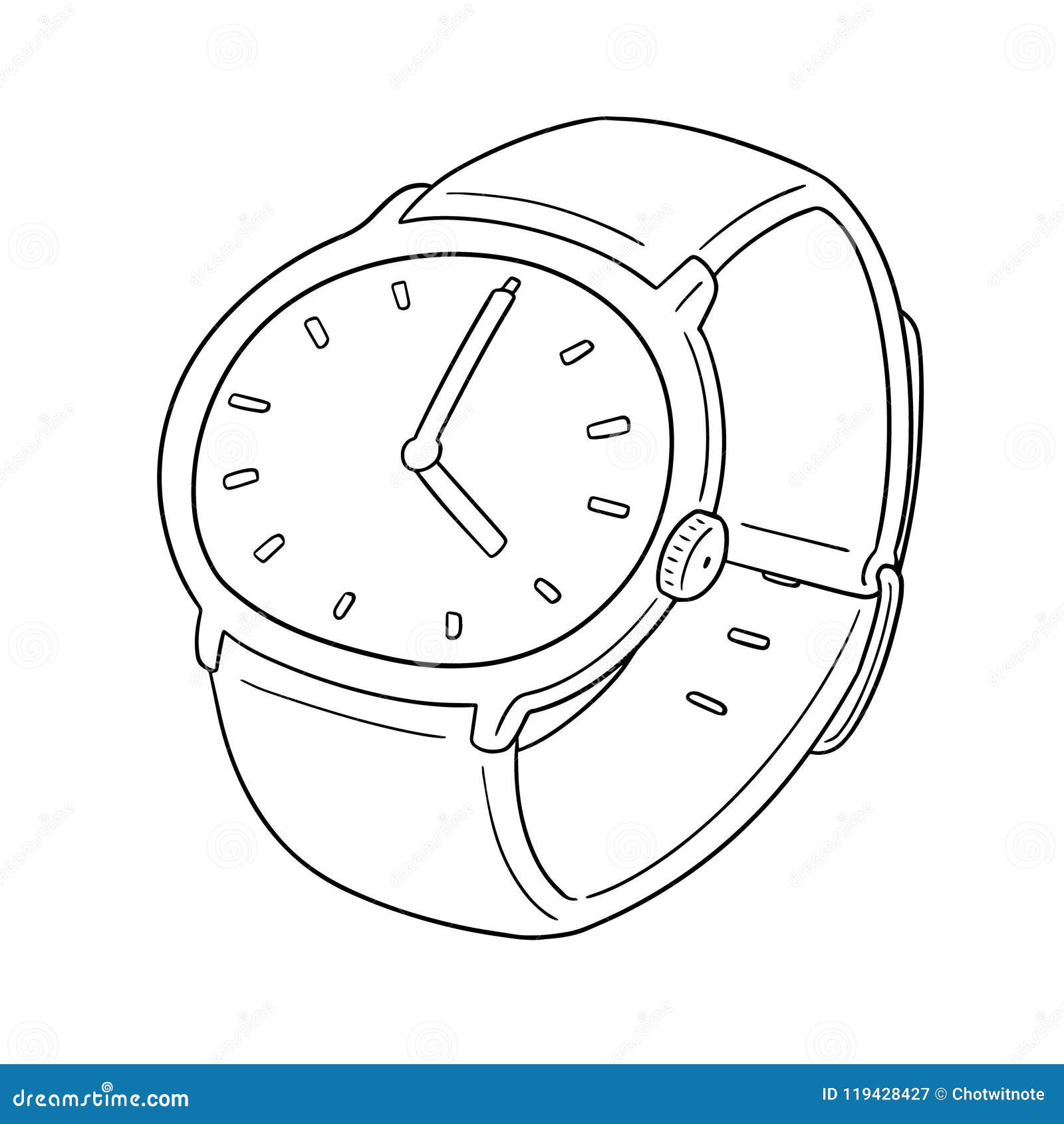 Vector of watch stock vector. Illustration of drawn - 119428427