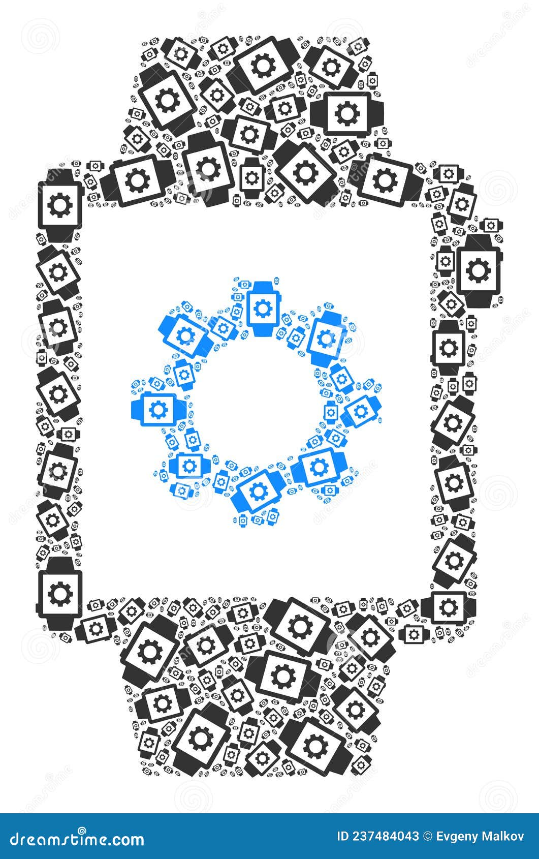 Watches Settings Recursive Icon Composition of Self Items Stock Vector ...