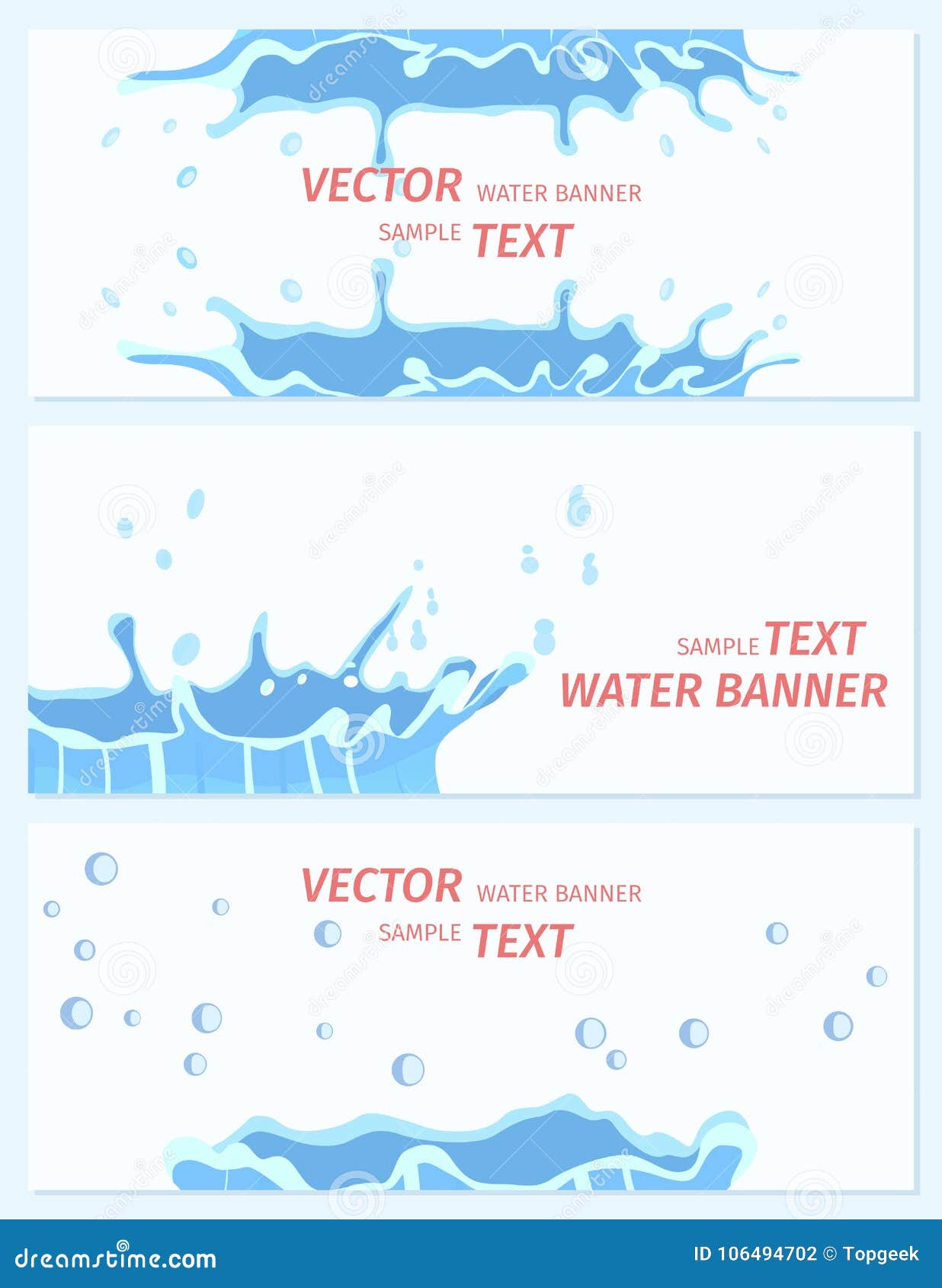 Vector Water Banner with Spare Place for Text. Stock Vector ...