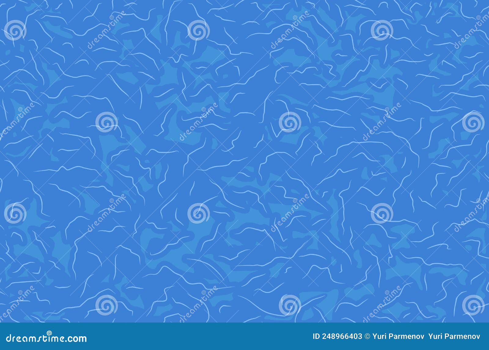 Vector Water Blue Color Seamless Background in Top View. Cartoon ...