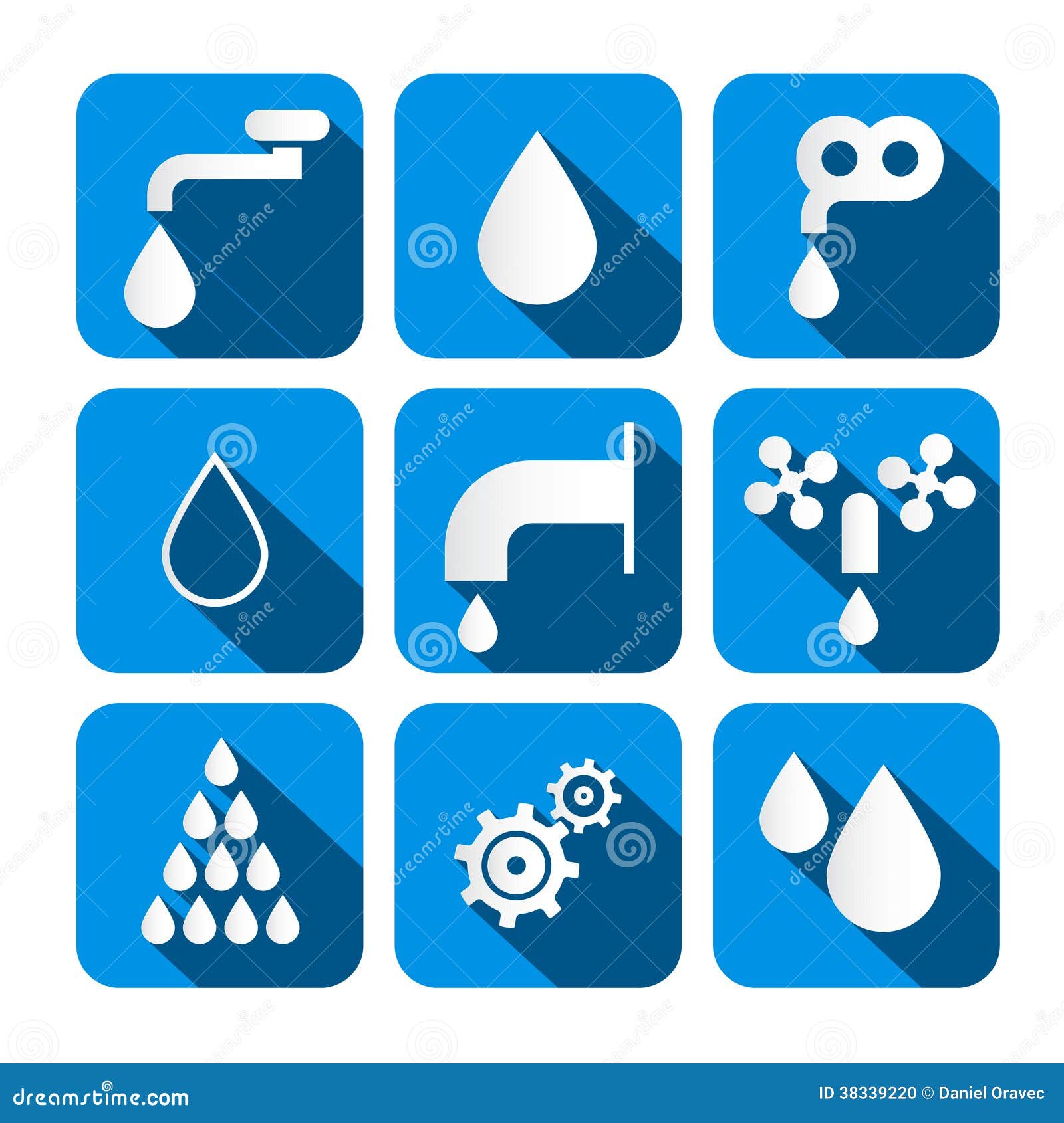 Vector Water Buttons - Symbols - Icons Set Stock Vector - Illustration ...