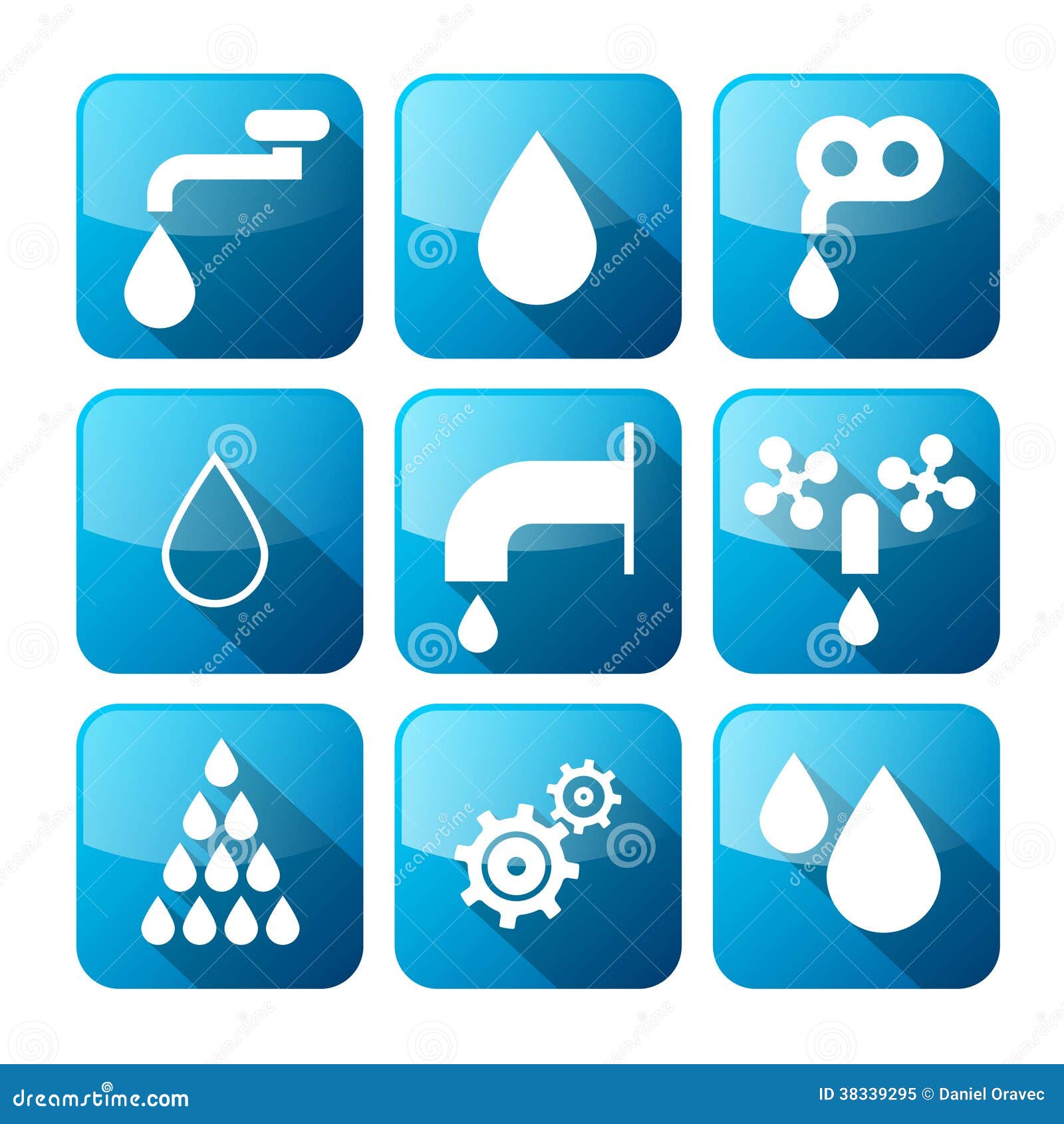 Vector Water Buttons - Symbols - Icons Set Stock Vector - Illustration ...