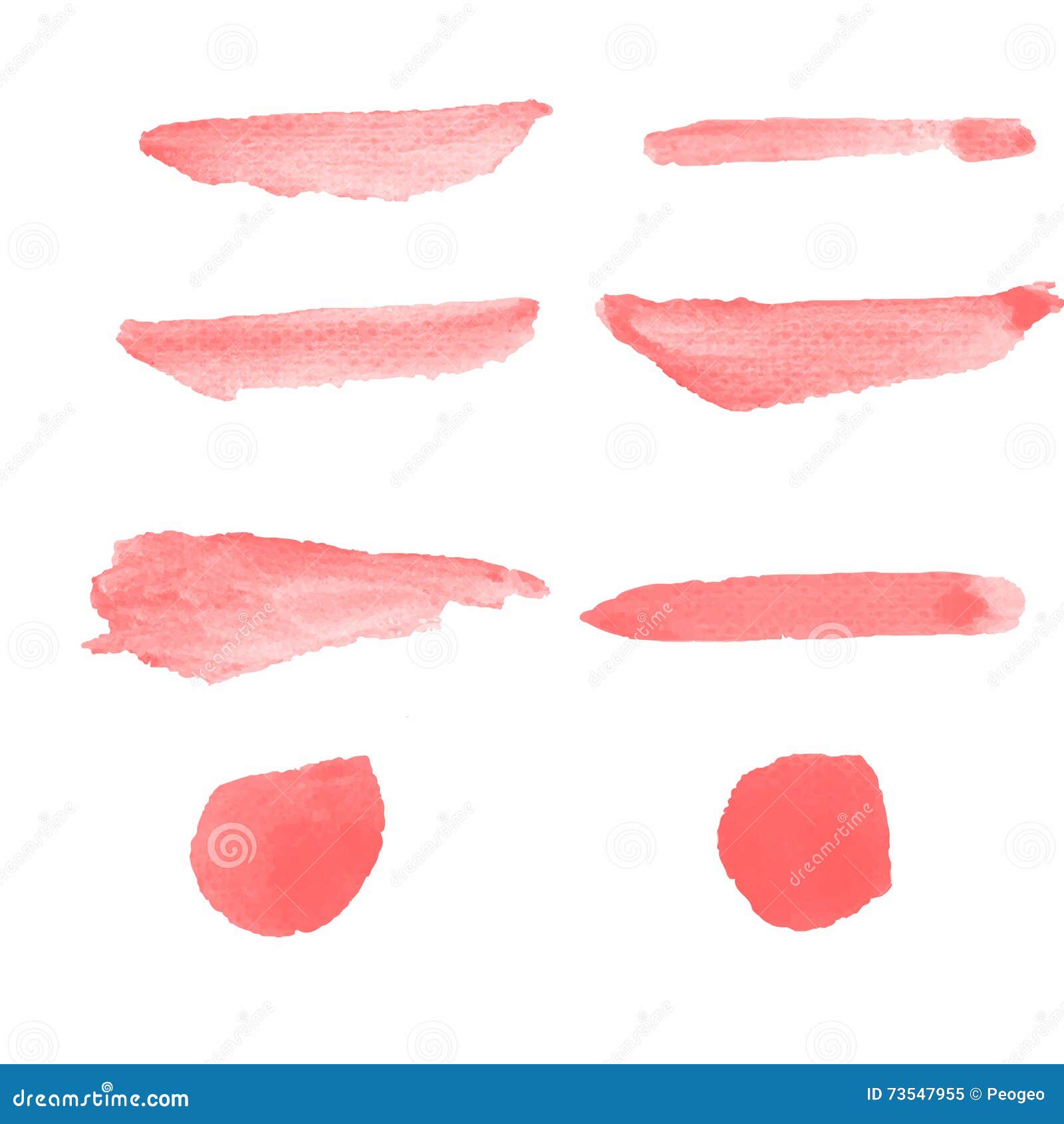 Vector Water Color Red Brushes Vector Stock Vector - Illustration of ...