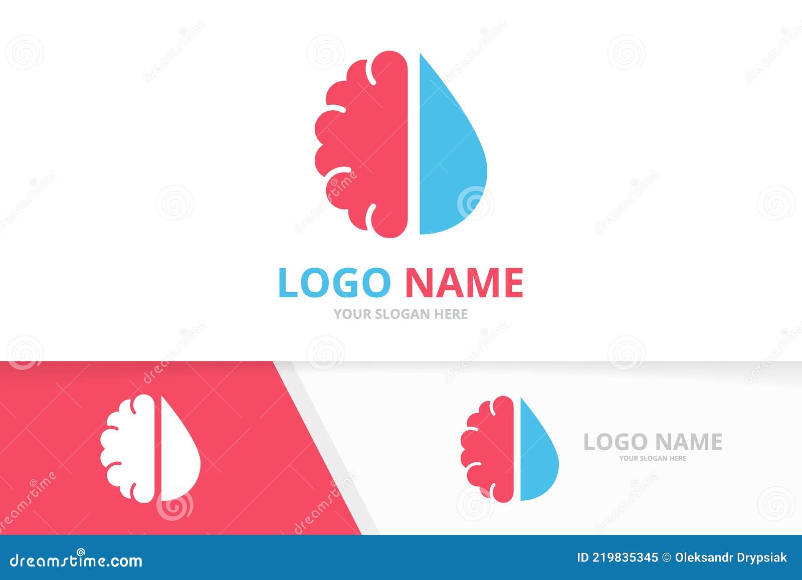 Vector Water Drop and Brain Logo Combination. Unique Science Logotype ...
