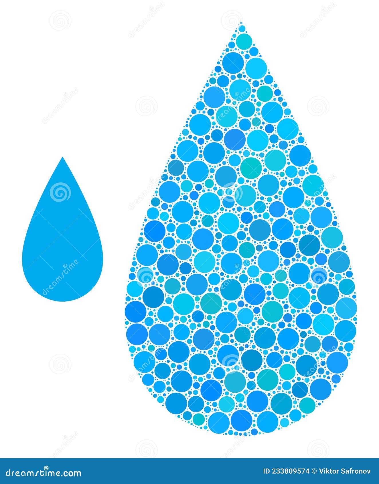 Vector Water Drop Composition of Dots Stock Vector - Illustration of ...