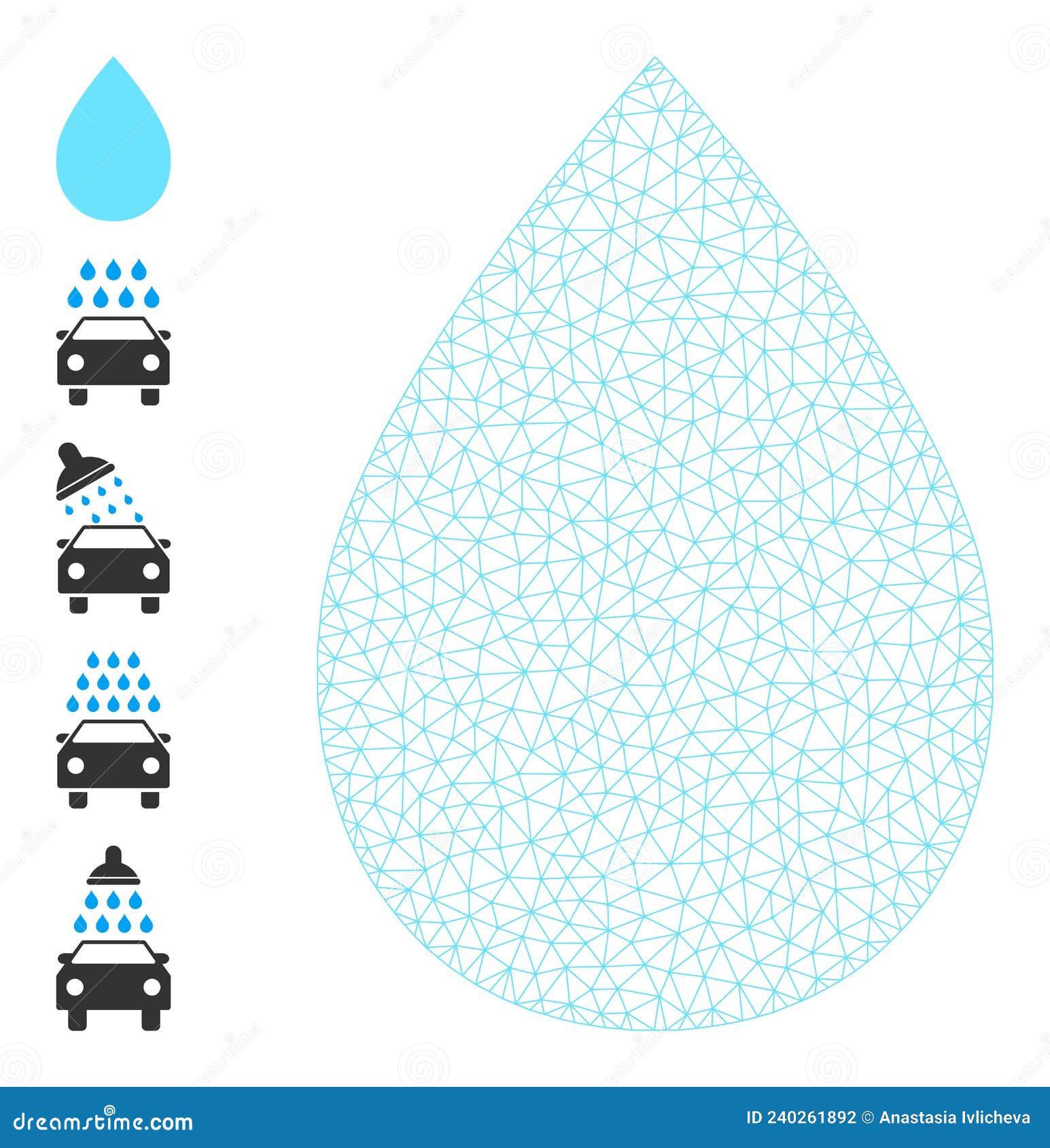 Mesh Network Water Drop Icon Stock Vector - Illustration of watery ...