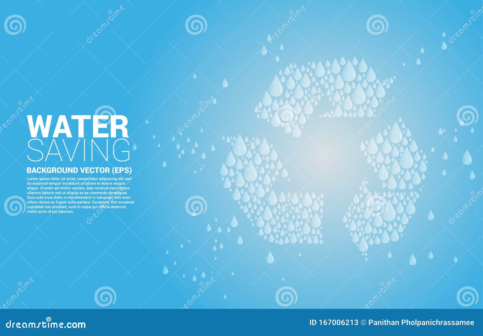Vector Water Drop Shaped Recycle Icon. Stock Illustration ...