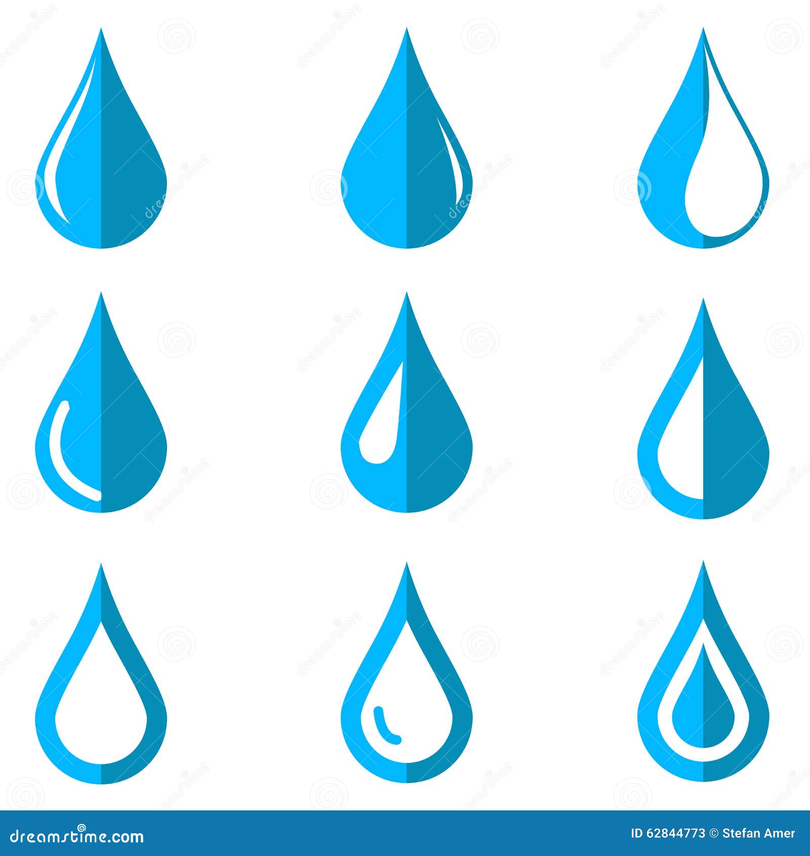 Vector Water Drops Icon Set Stock Vector - Illustration of closeup ...
