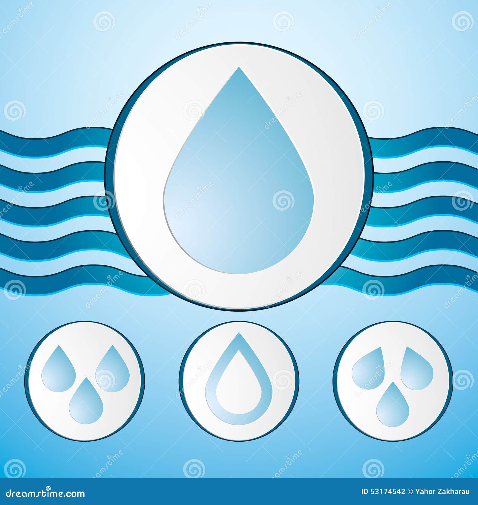 Vector Water Drops Icon Set Stock Vector - Illustration of droplet ...