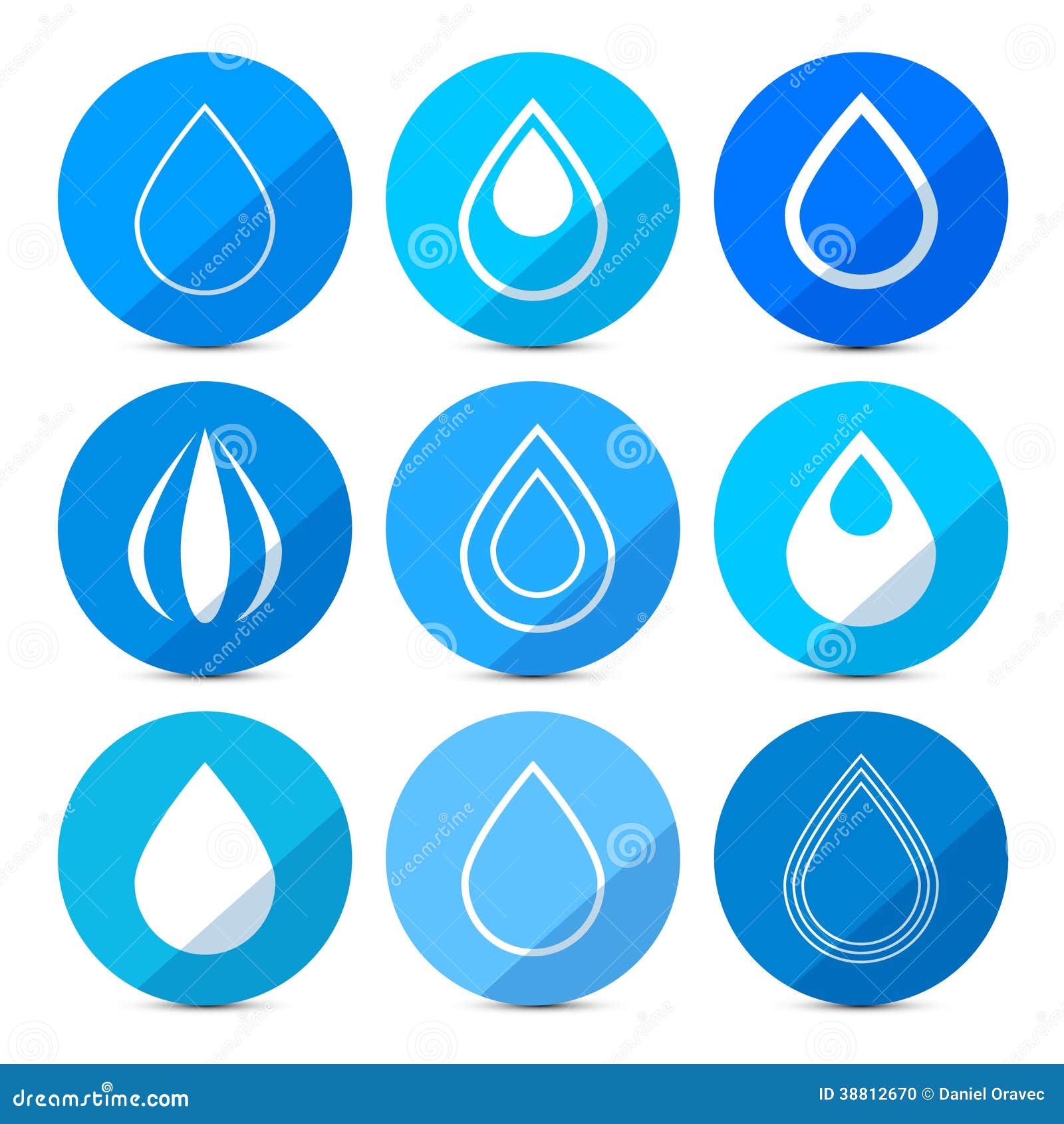 Vector Water Drops Icons Set Stock Vector - Illustration of nature ...