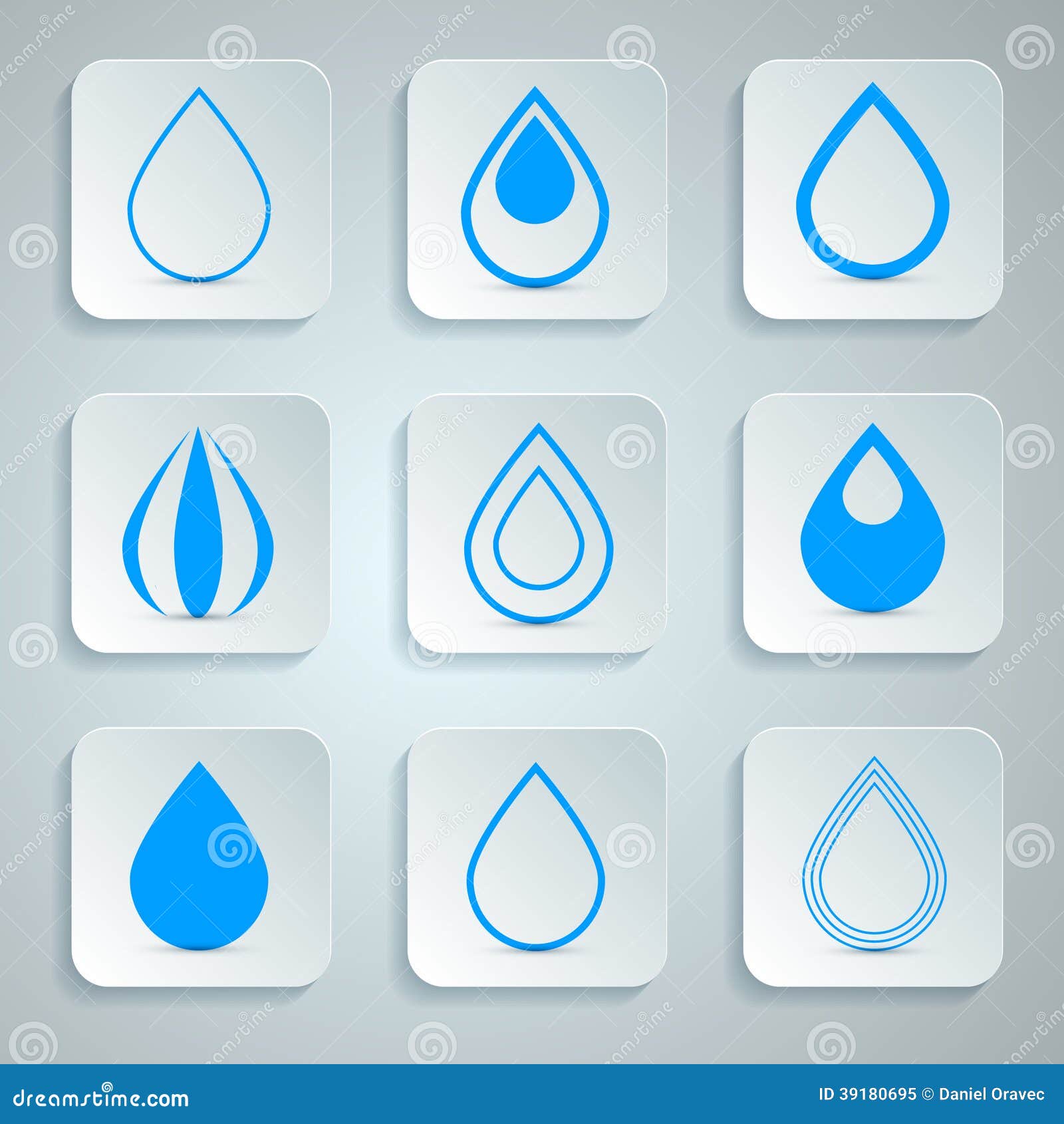 Vector Water Drops Icons Set Stock Vector - Illustration of drink ...