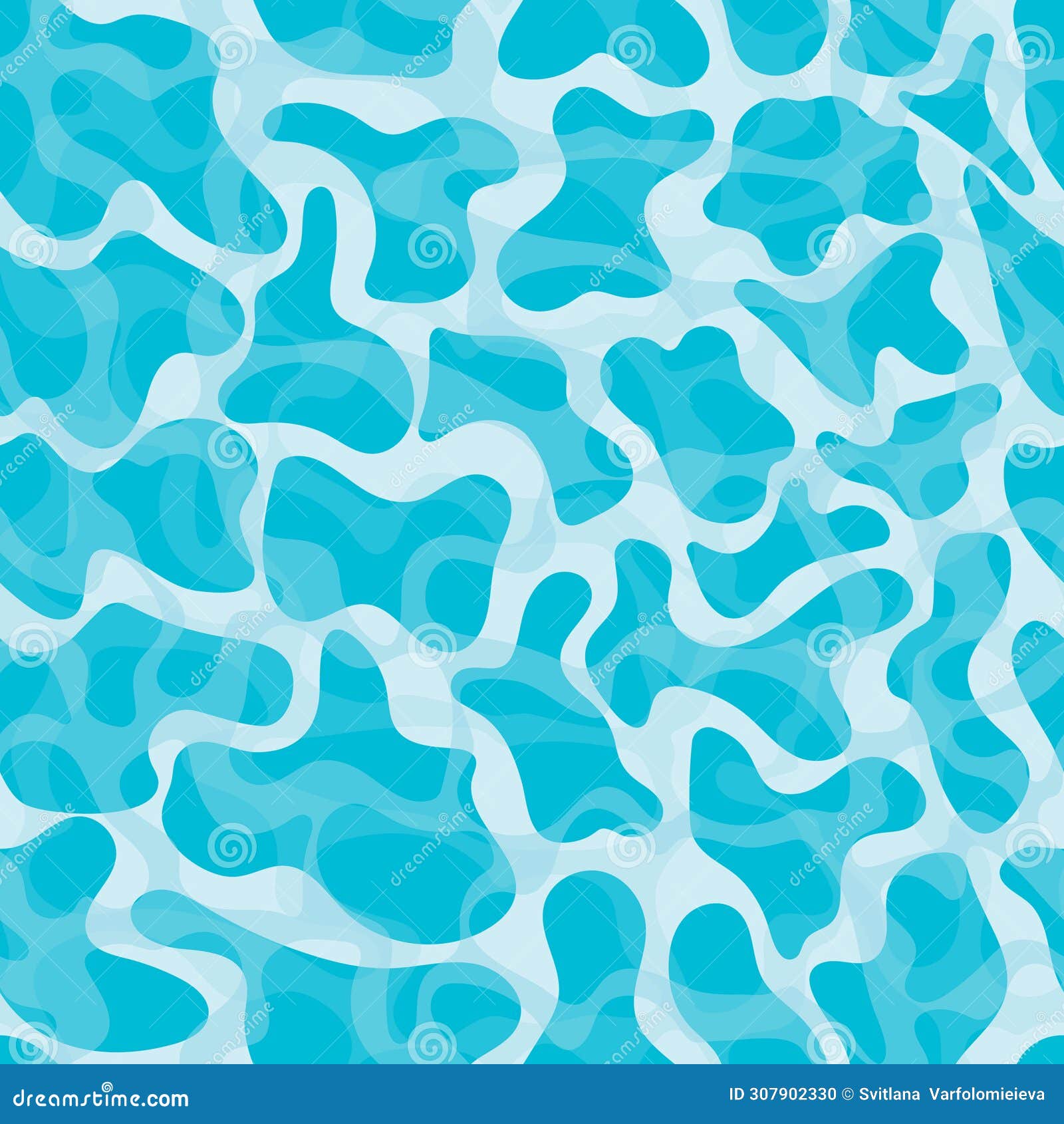 Vector Water Effect Seamless Pattern. Ocean, Pool Blue Water Texture ...
