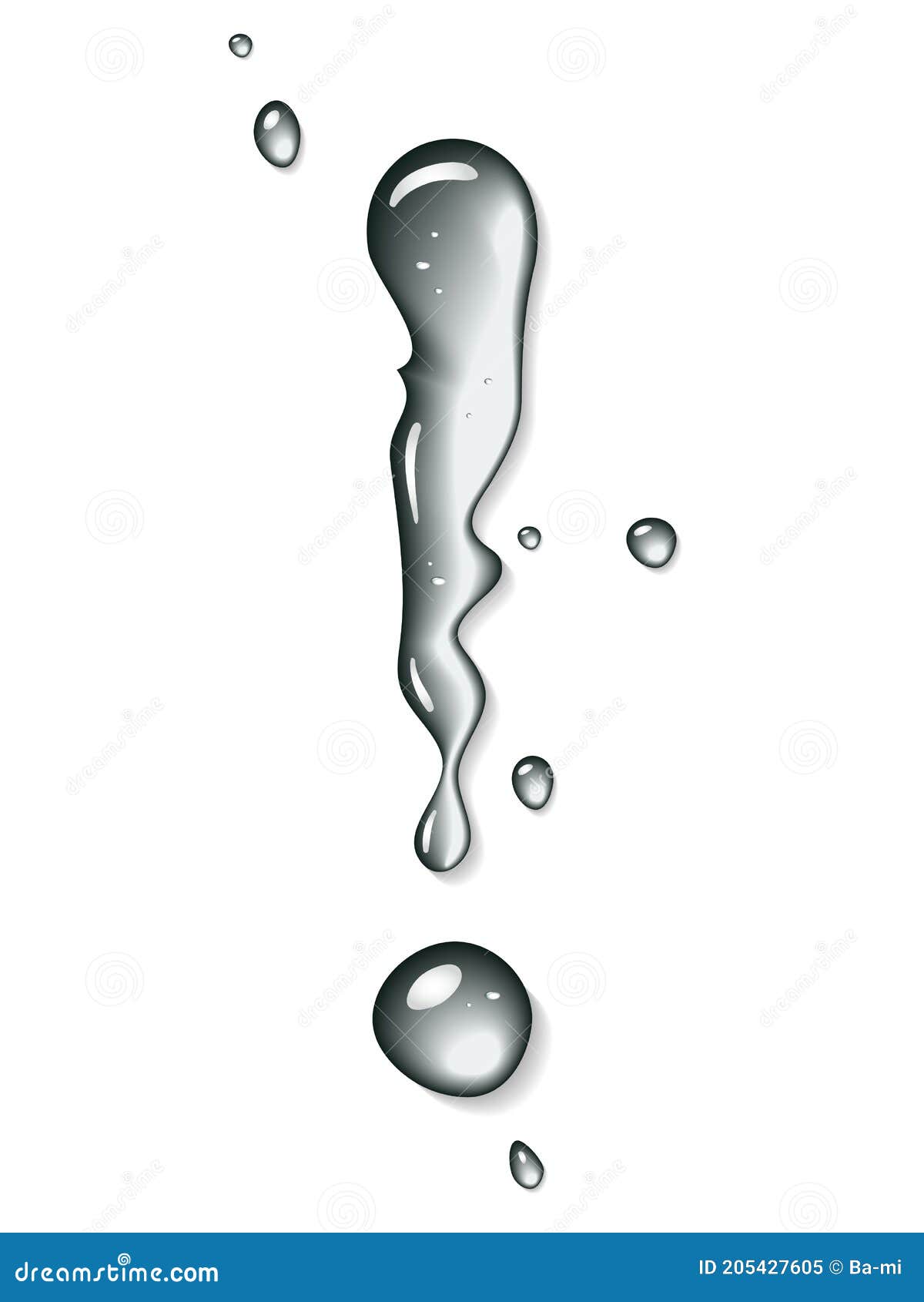 Vector Water Exclamation Mark - Water Font Stock Vector - Illustration ...