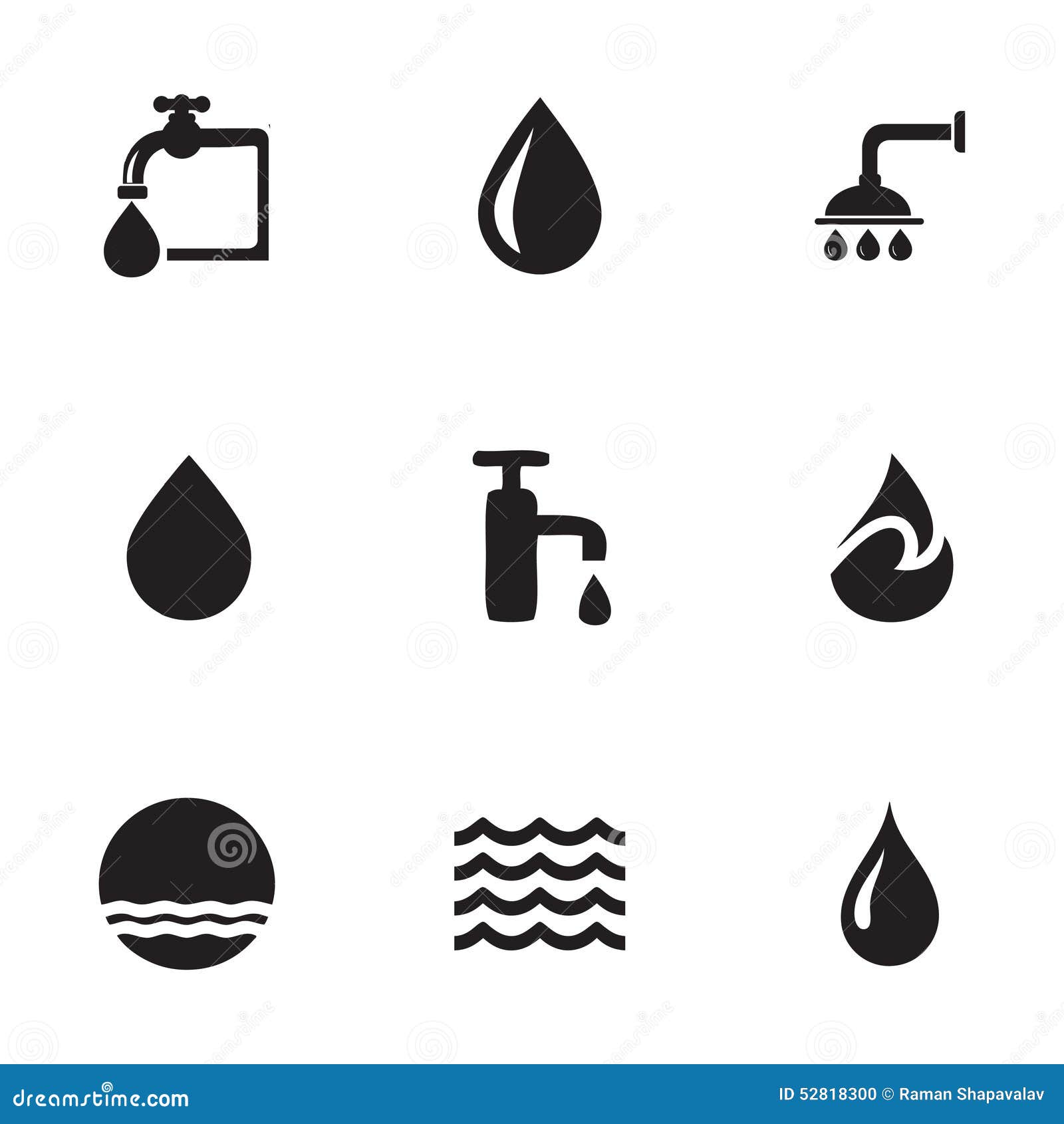 Vector water icons set stock vector. Illustration of isolated - 52818300