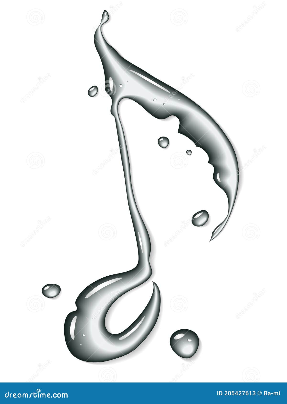 Vector Water Music Note Symbol - Water Font Stock Vector - Illustration ...