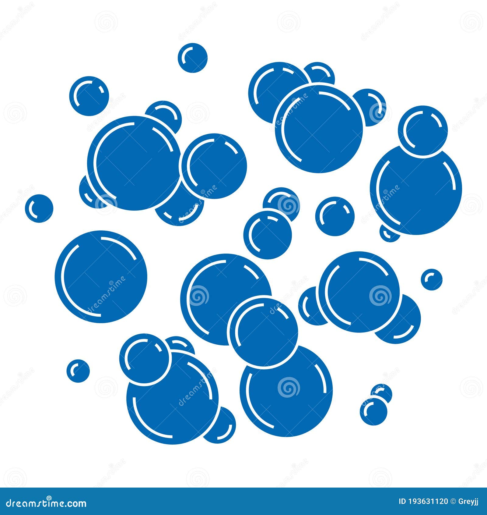 Vector Water or Soap Bubbles, Silhouettes Stock Vector - Illustration ...