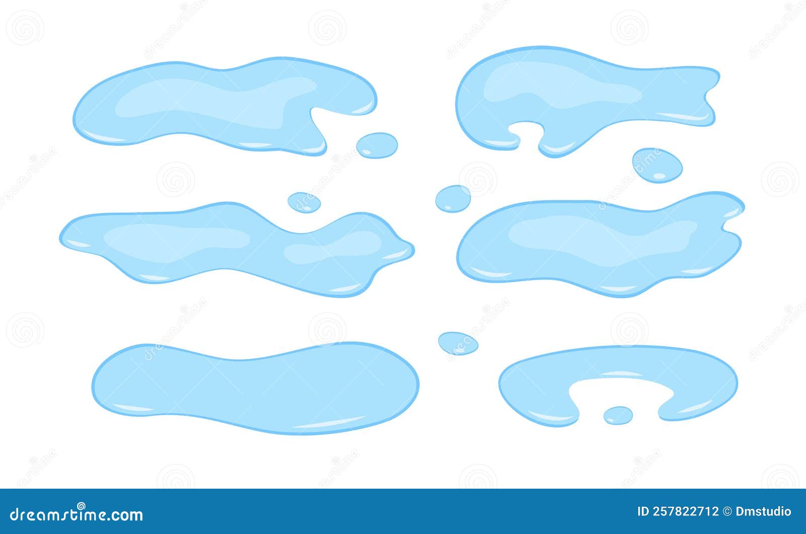 Vector Water Spill Set, Blue Colors Stock Vector - Illustration of ...