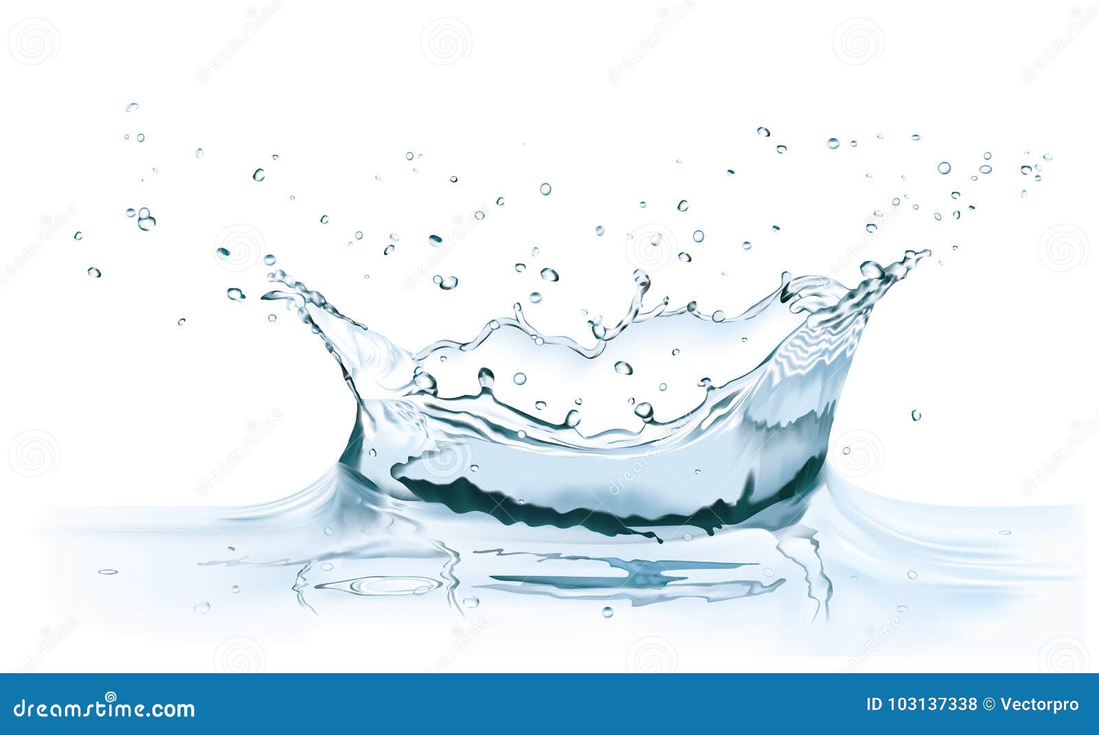 Vector water splash crown stock vector. Illustration of drop - 103137338