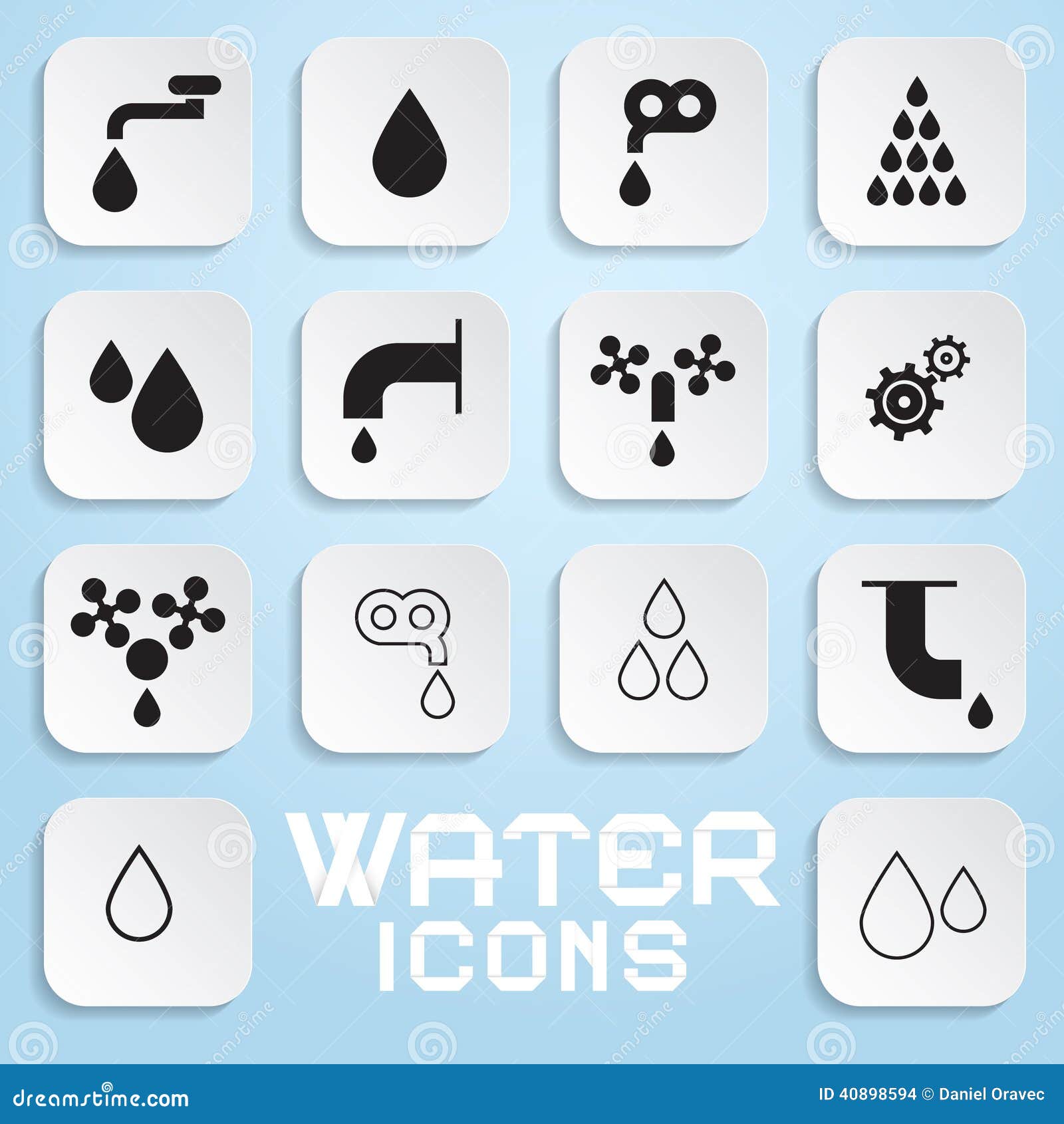 Water Symbols Cartoon Vector | CartoonDealer.com #11746993