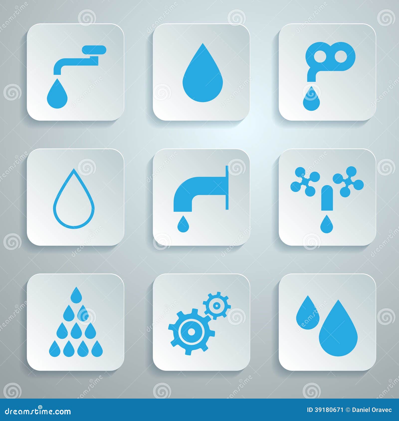 Vector Water Symbols - Icons Set Stock Vector - Illustration of cold ...
