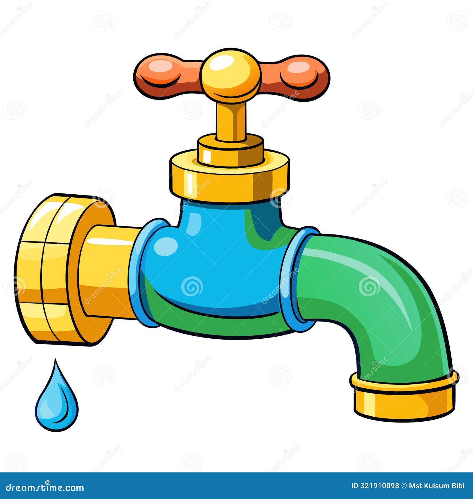 Vector Water Tap: Essential Utility Isolated on White Background Stock ...