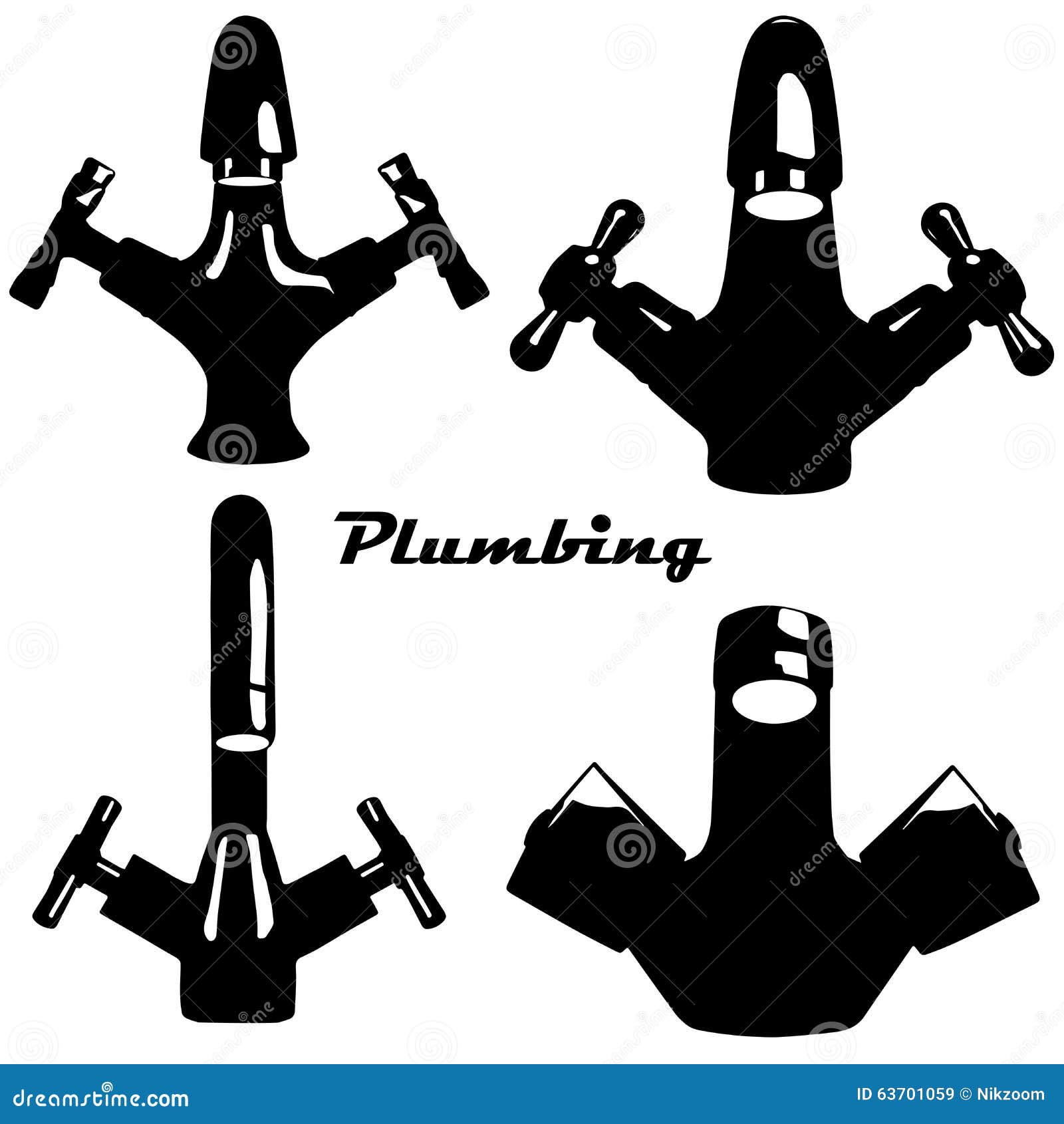 Vector Water Tap Icons On White Background. Stock Vector - Illustration ...