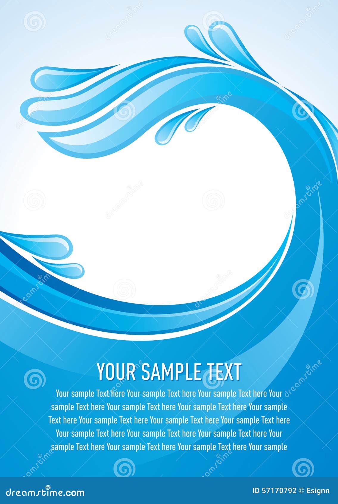 Vector of Water Template and Space for Your Text Stock Vector ...