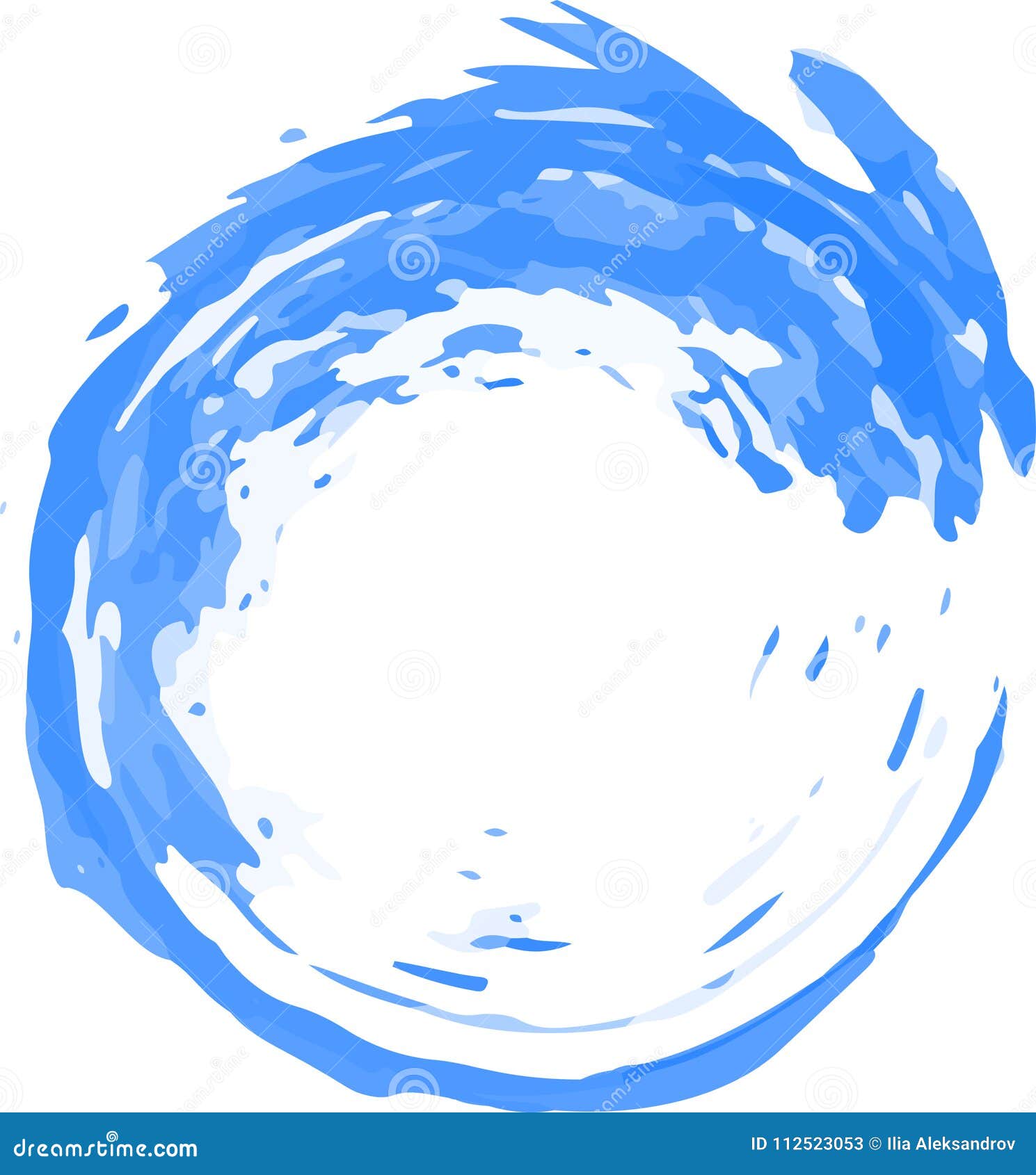 Vector Watercolor Blue Splash of Water. Ball-shaped Color Sphere Stock ...