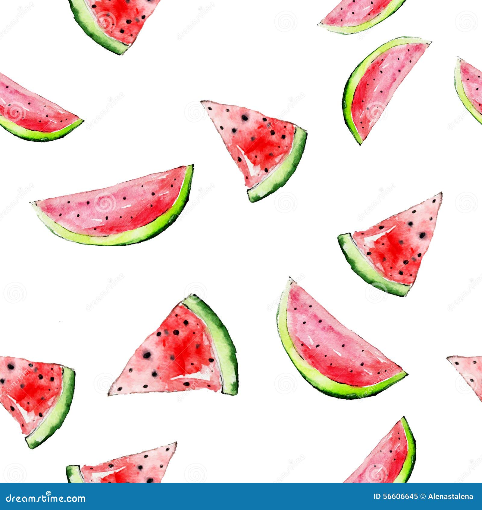 Vector Watercolor Bright Watermelon Seamless Stock Vector ...