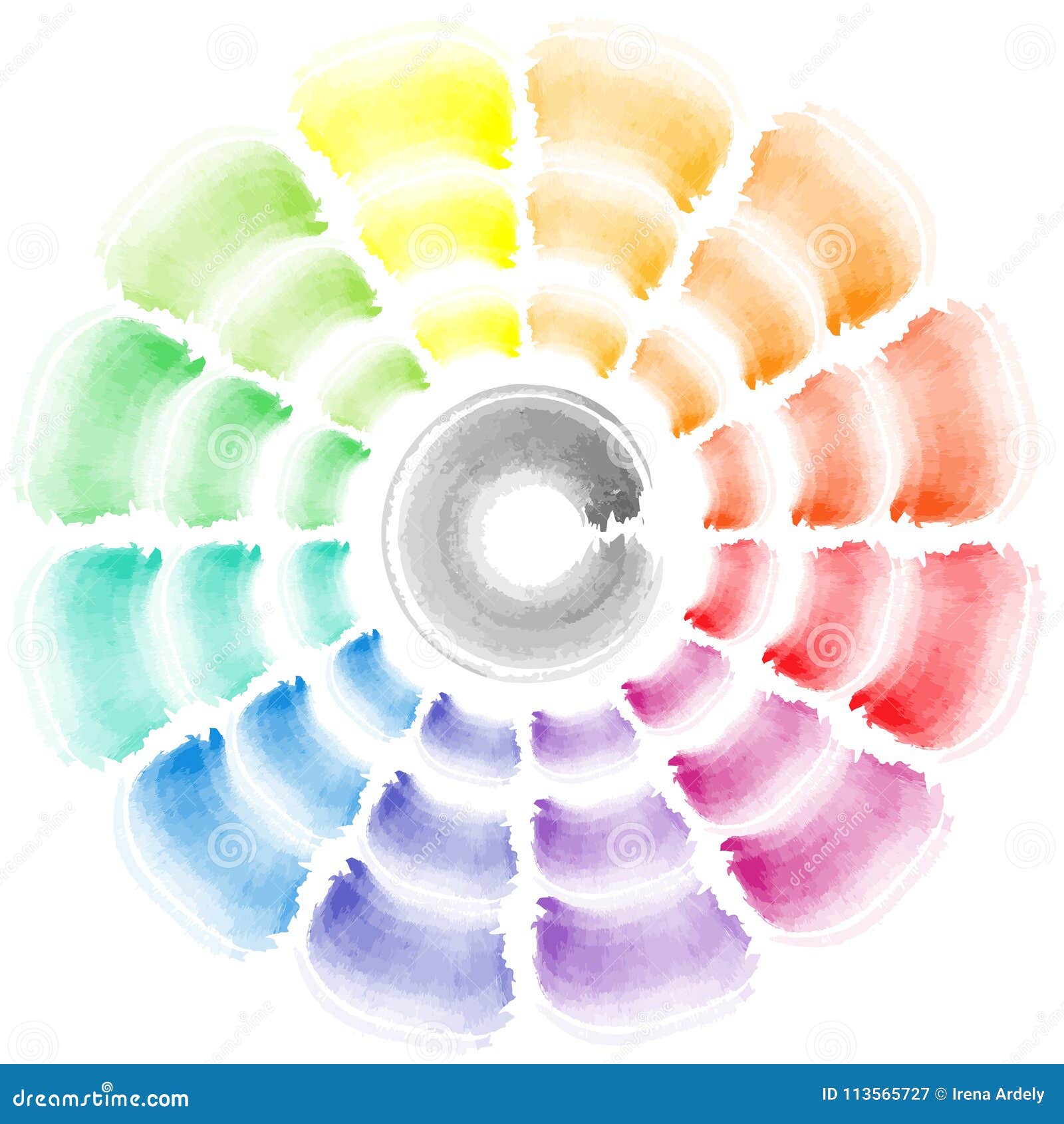 Color Theory Illustration With Primary, Secondary And Tertiary Colors ...