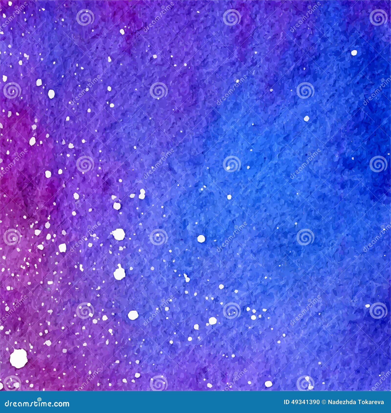 Vector Watercolor Cosmic Violet and Blue Background Stock Vector ...
