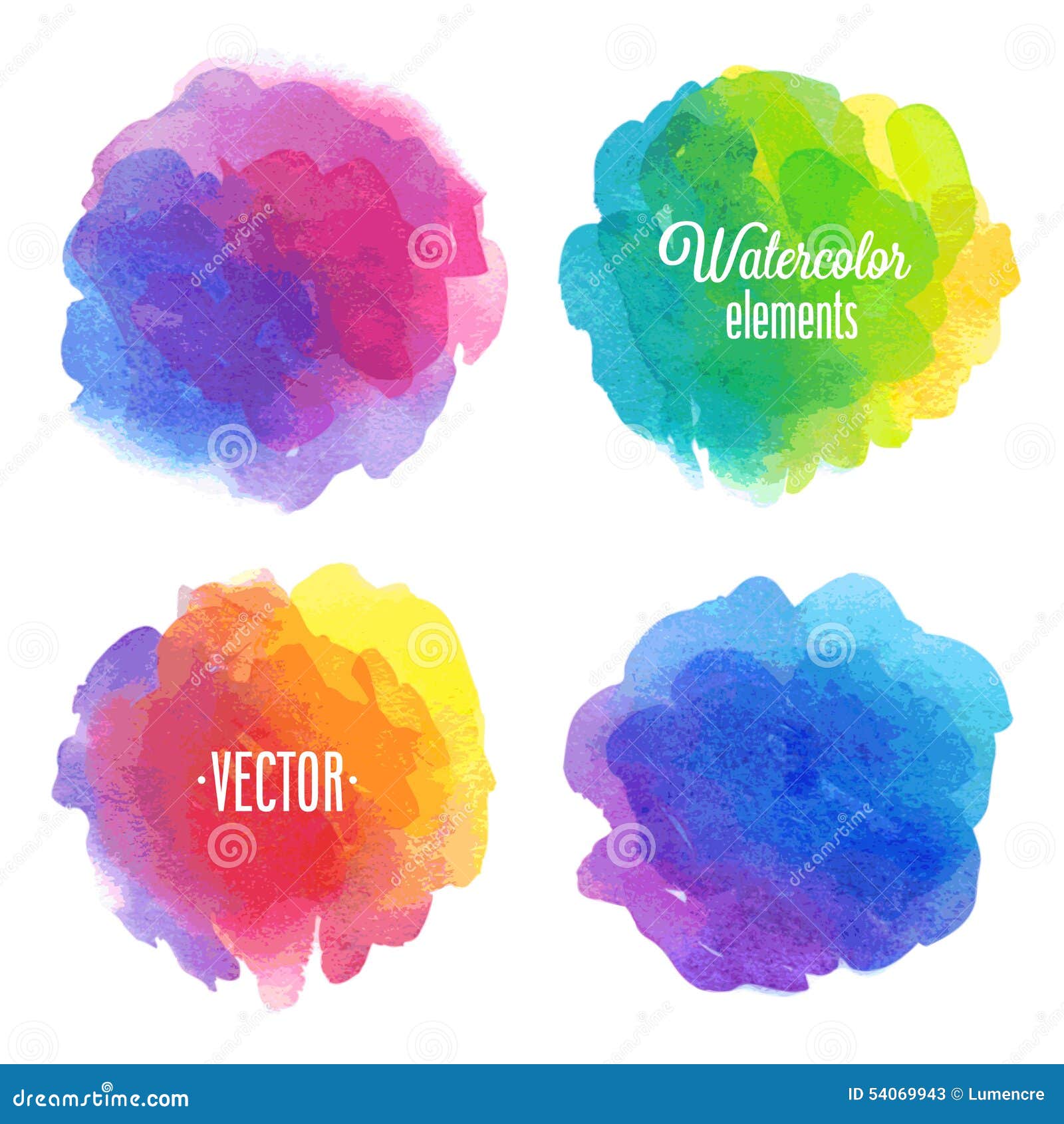Vector Watercolor Design Elements. Stock Vector - Illustration of ...
