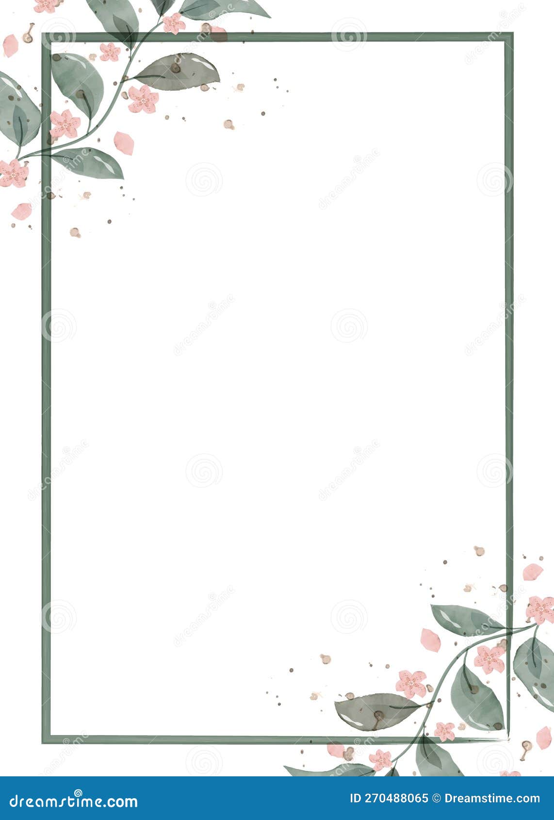Vector Watercolor Floral Frame with Text Space. Stock Vector ...