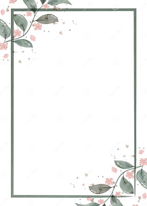 Vector Watercolor Floral Frame with Text Space. Stock Vector ...