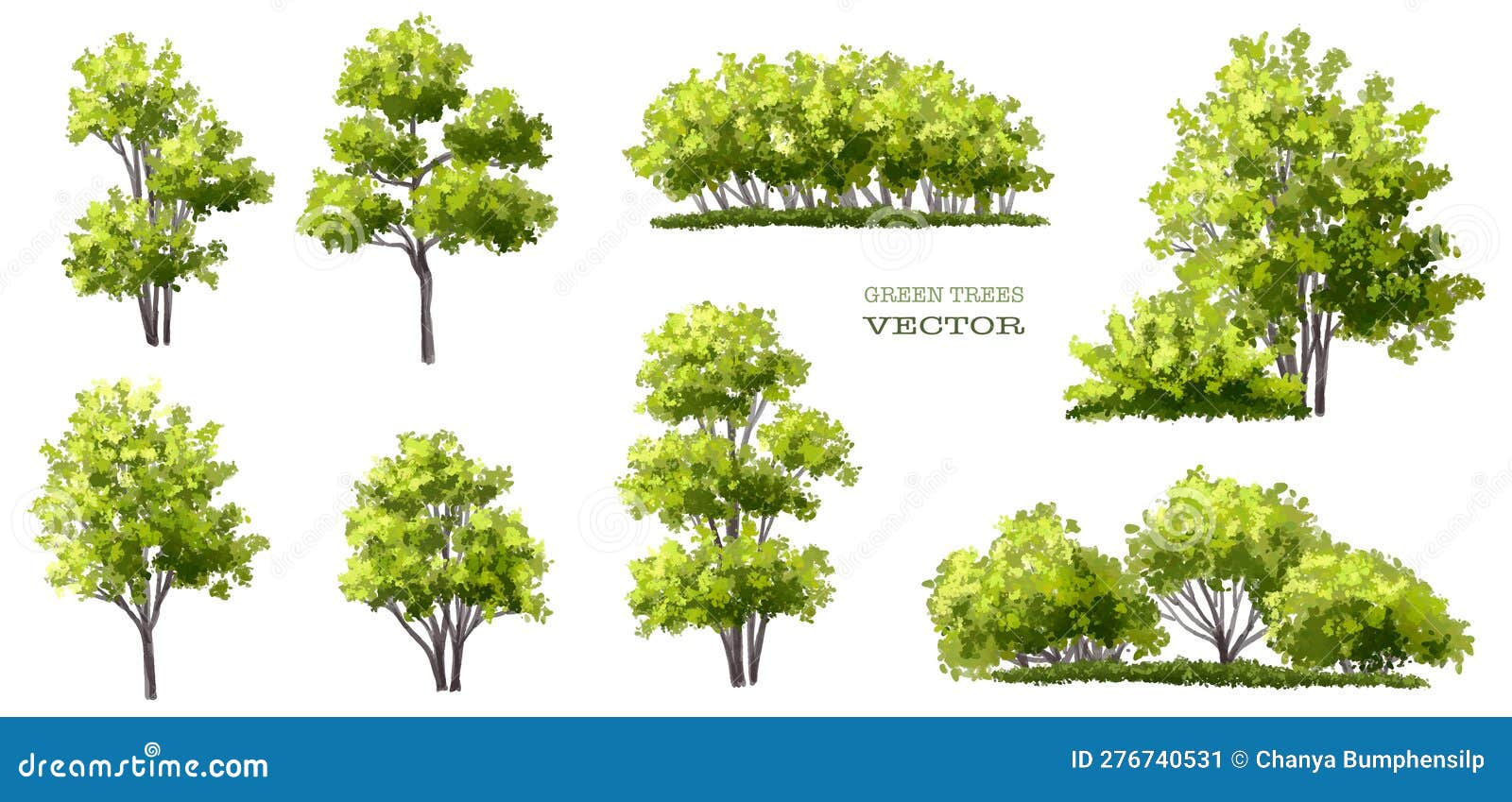 Green Tree ,forest with Grass Elevation for Landscape Scene Stock ...
